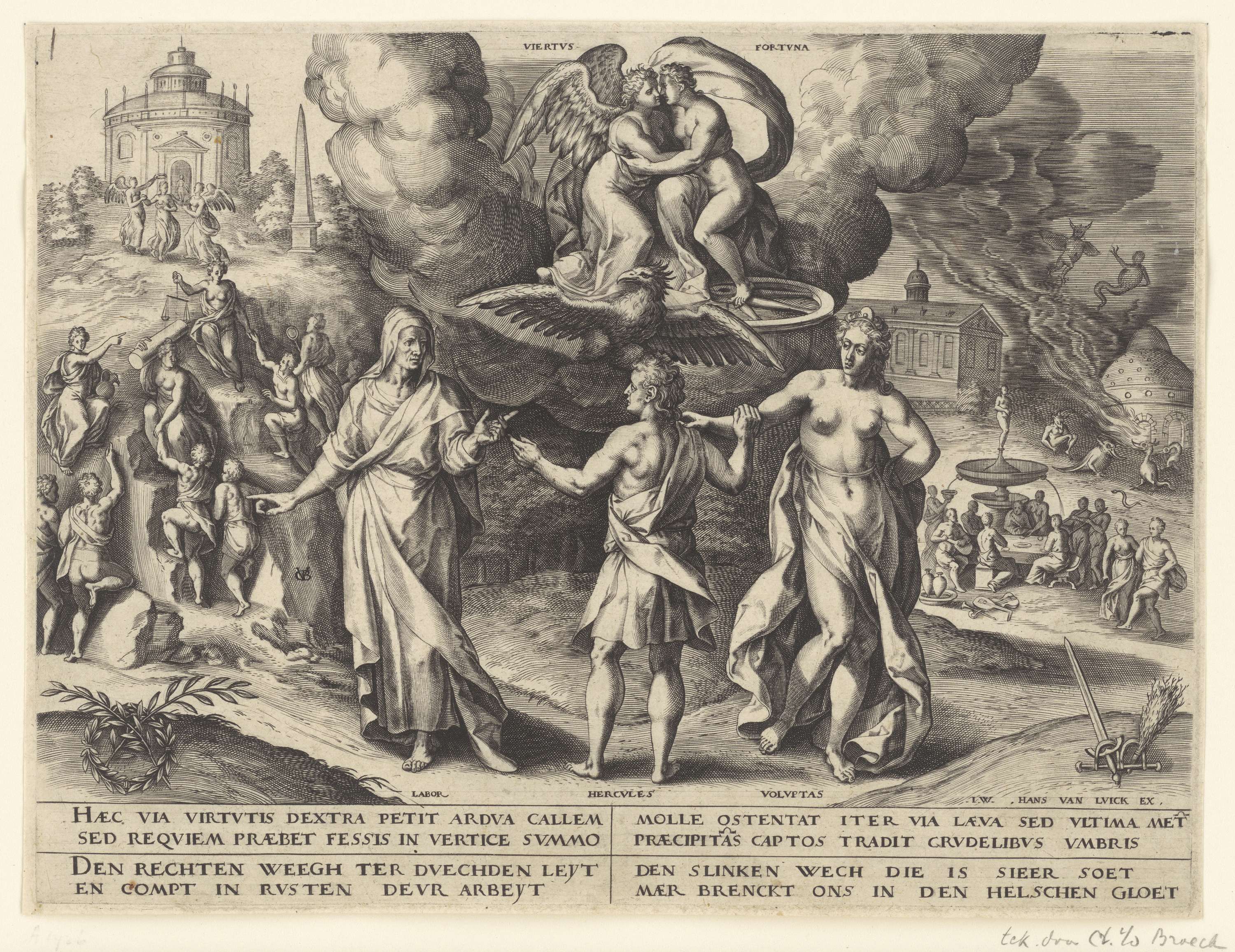 Hercules at the Crossroads, Johannes Wierix, 1 | CanvasPrints.com