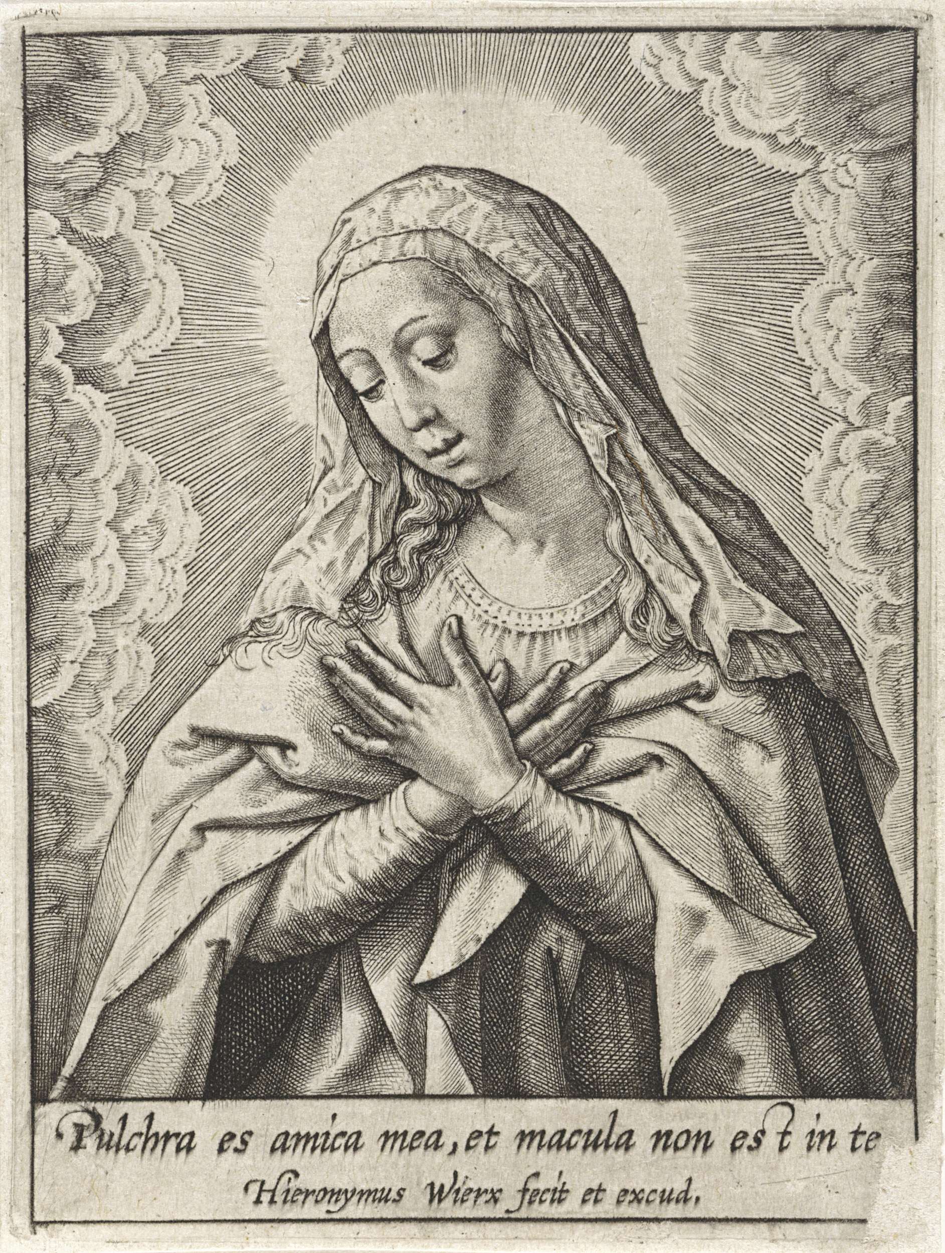 Virgin Mary, Hieronymus Wierix, 1563 - before | CanvasPrints.com
