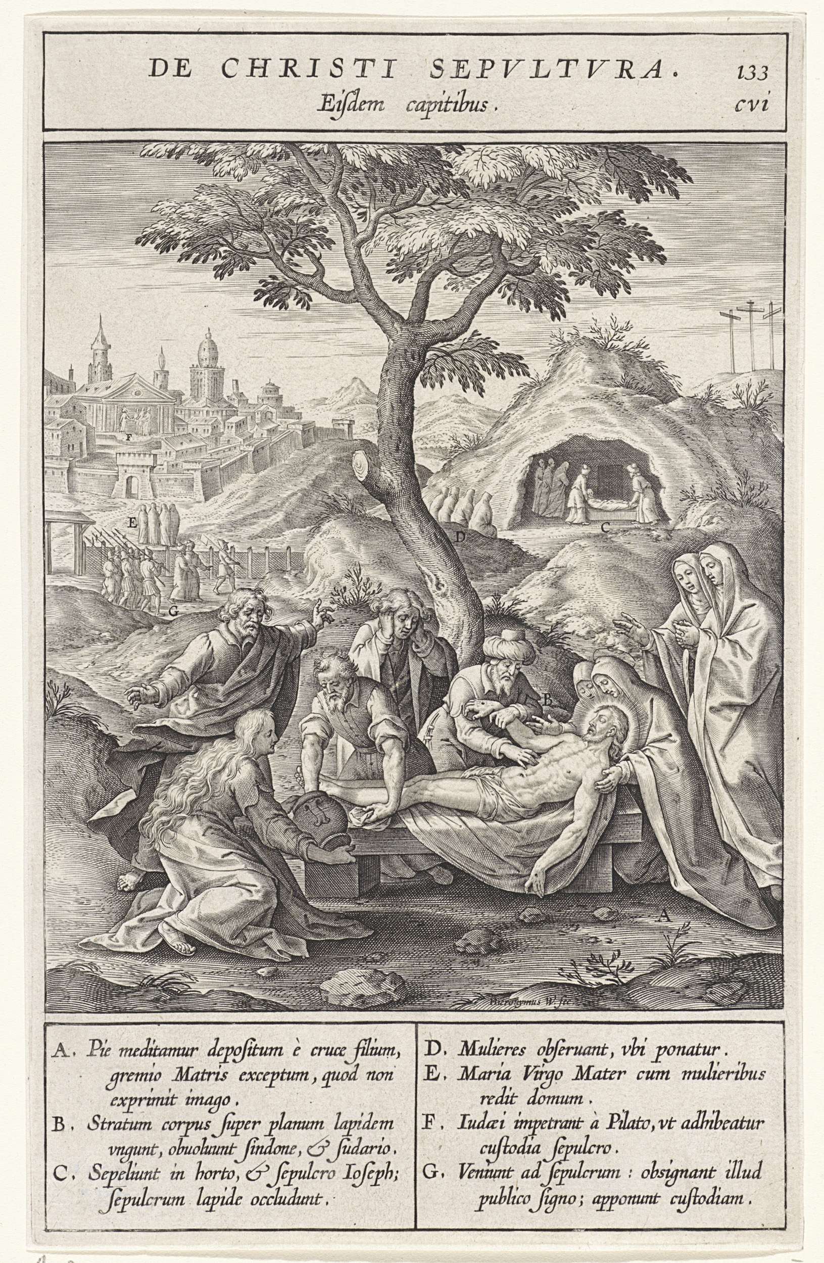 Entombment of Christ, Hieronymus Wierix, 1593 | CanvasPrints.com