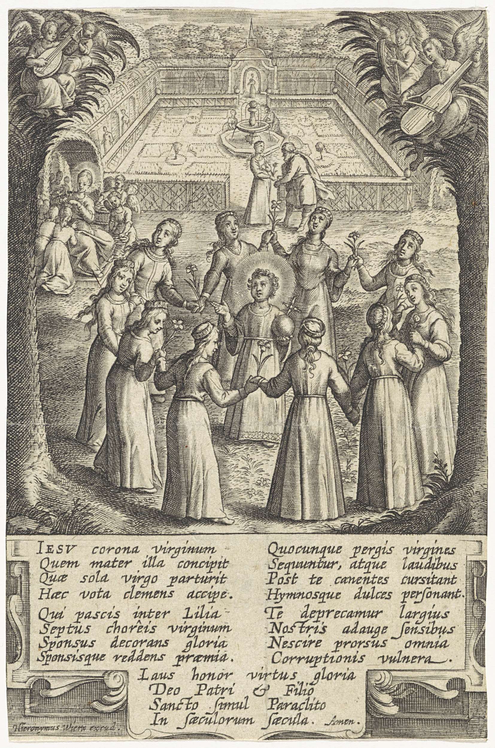 Christ child surrounded by virgins, Hieronymus | CanvasPrints.com