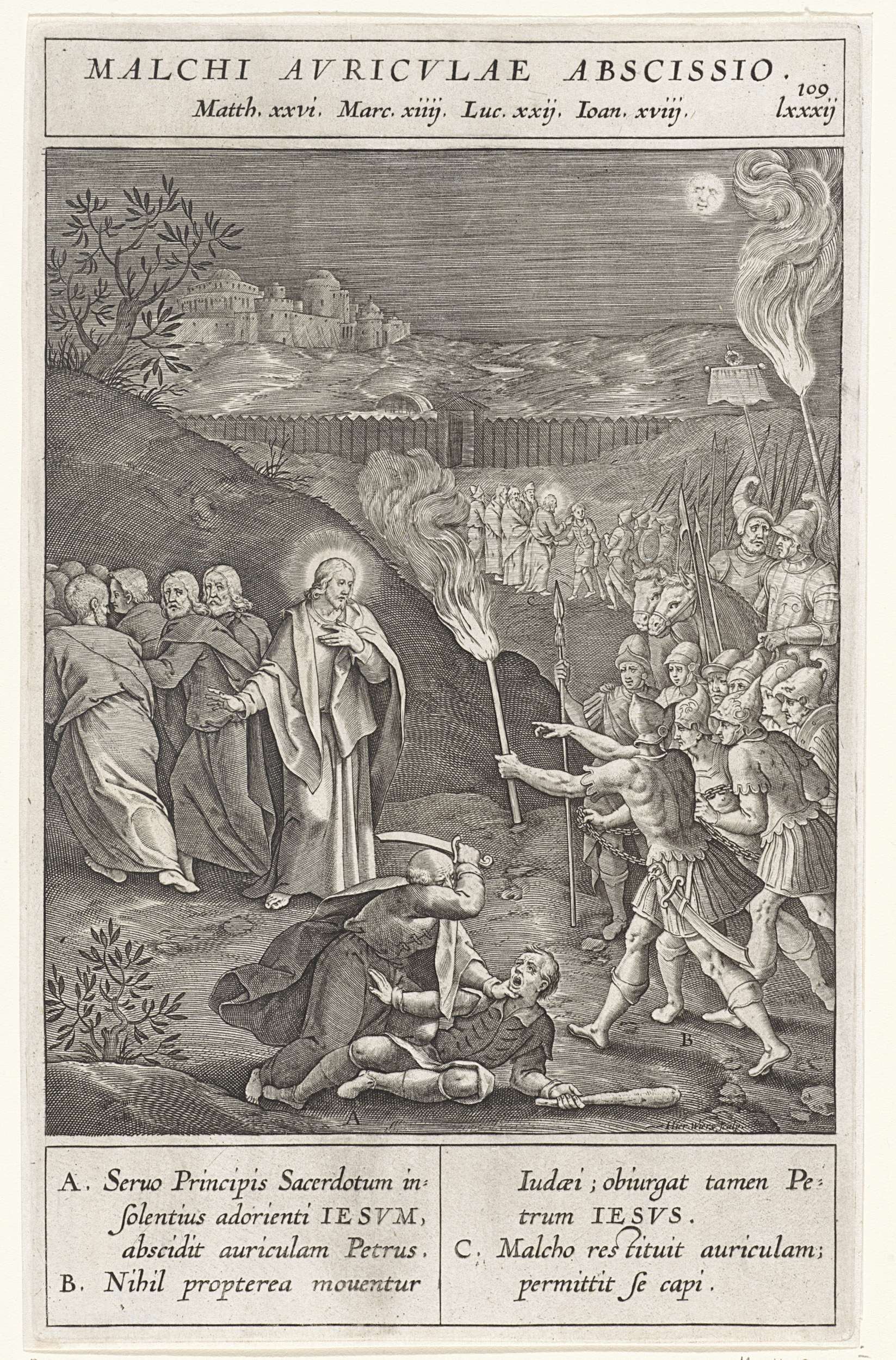 Petrus chops off Malchus' ear, Hieronymus Wier | CanvasPrints.com