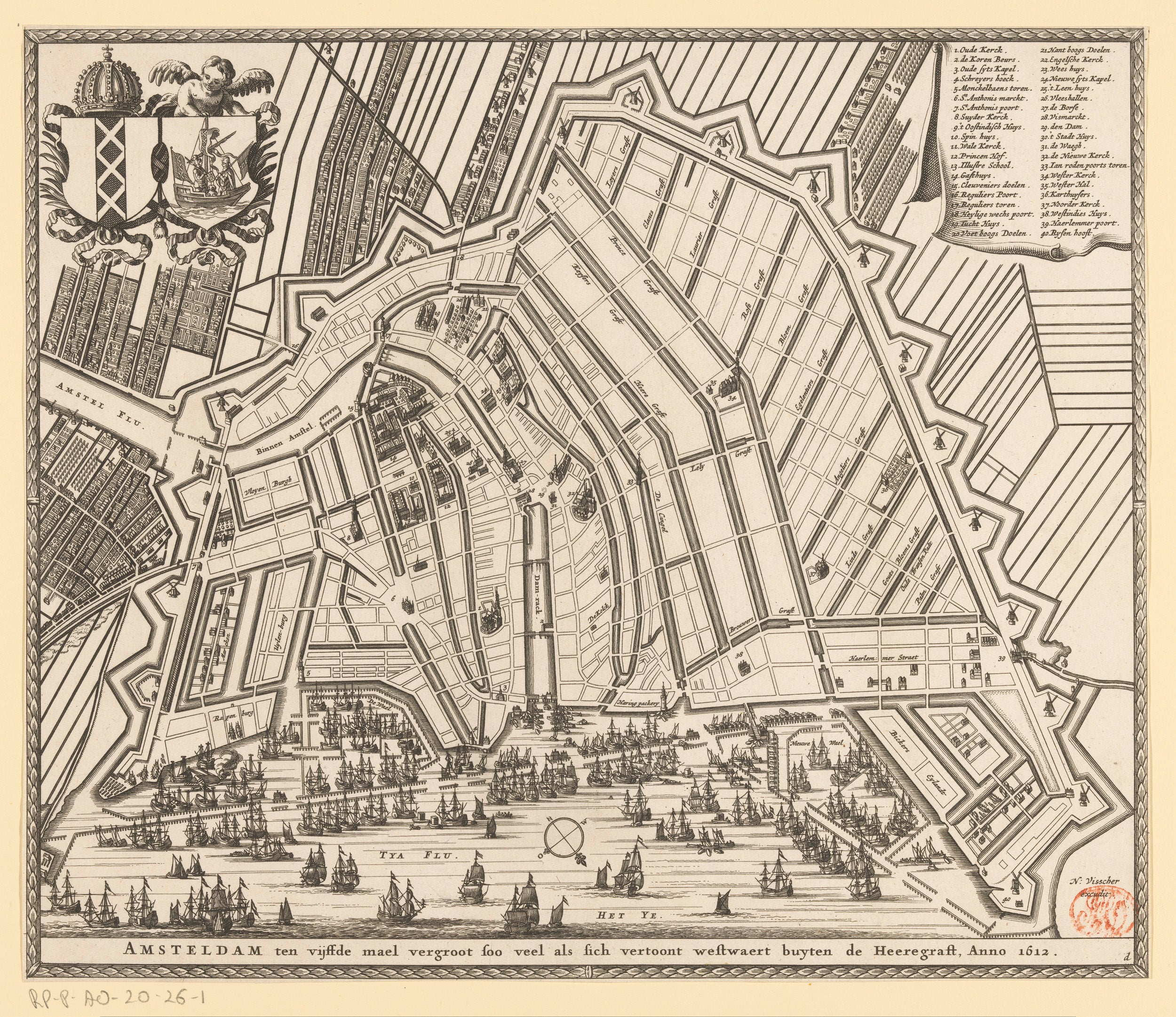 Map of Amsterdam, 1612, Pieter Hendricksz. Sch | CanvasPrints.com