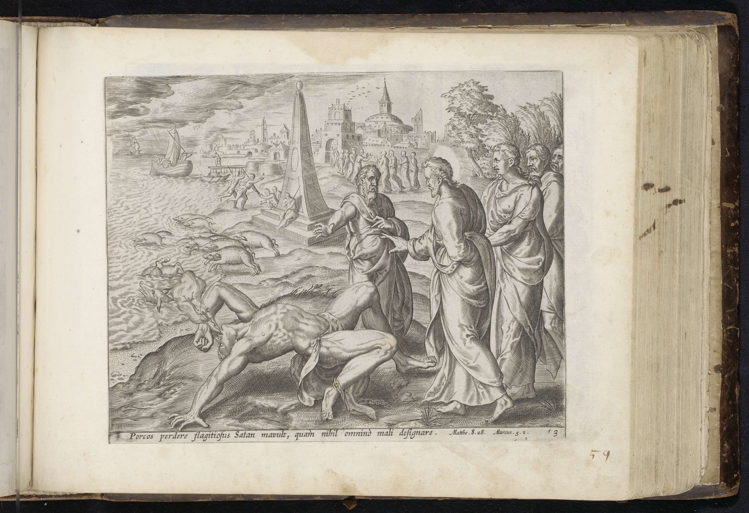 Christ heals a possessed man, Johannes Wierix, | CanvasPrints.com