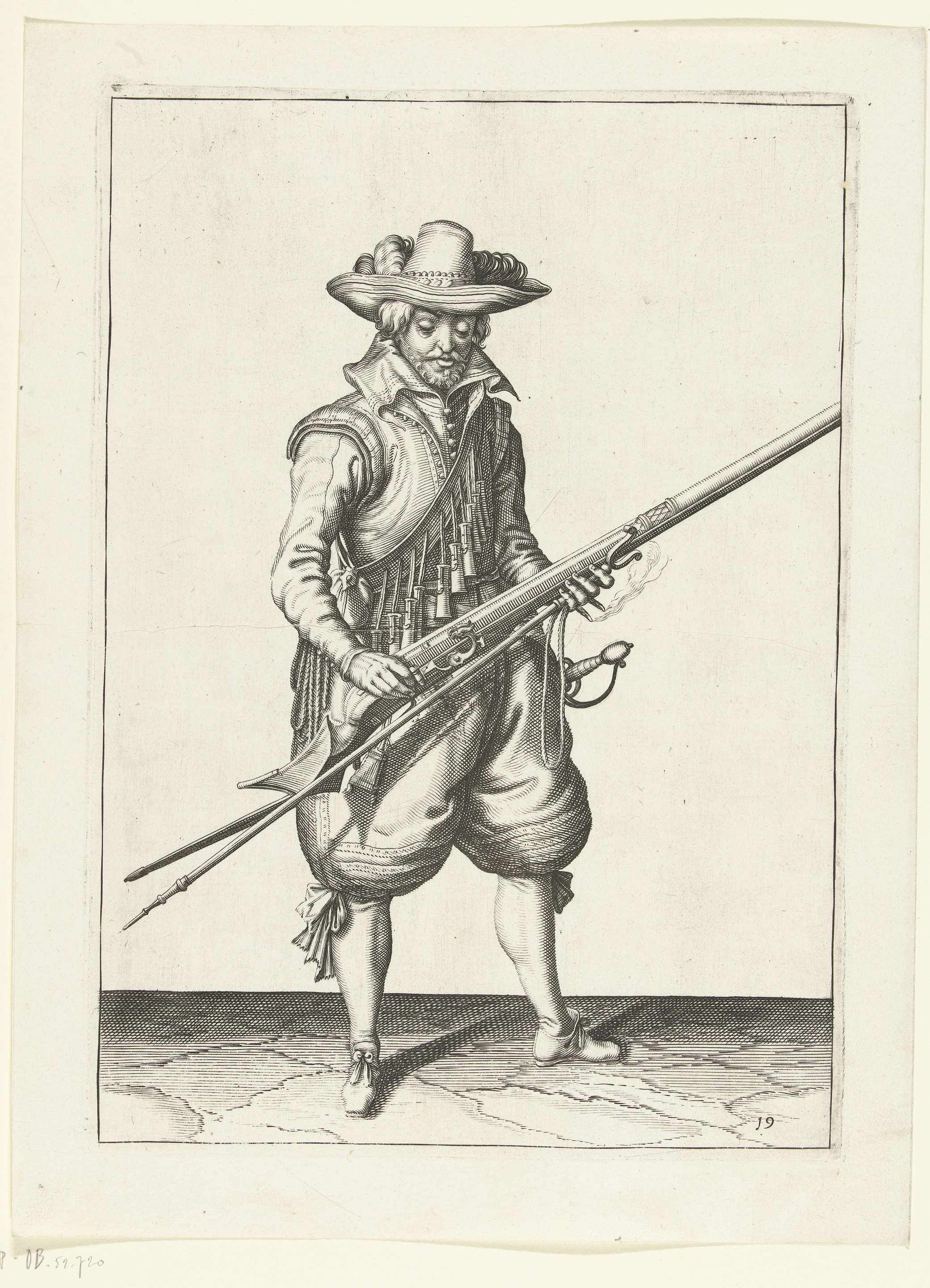 Soldier shaking gunpowder from his musket, Jac | CanvasPrints.com