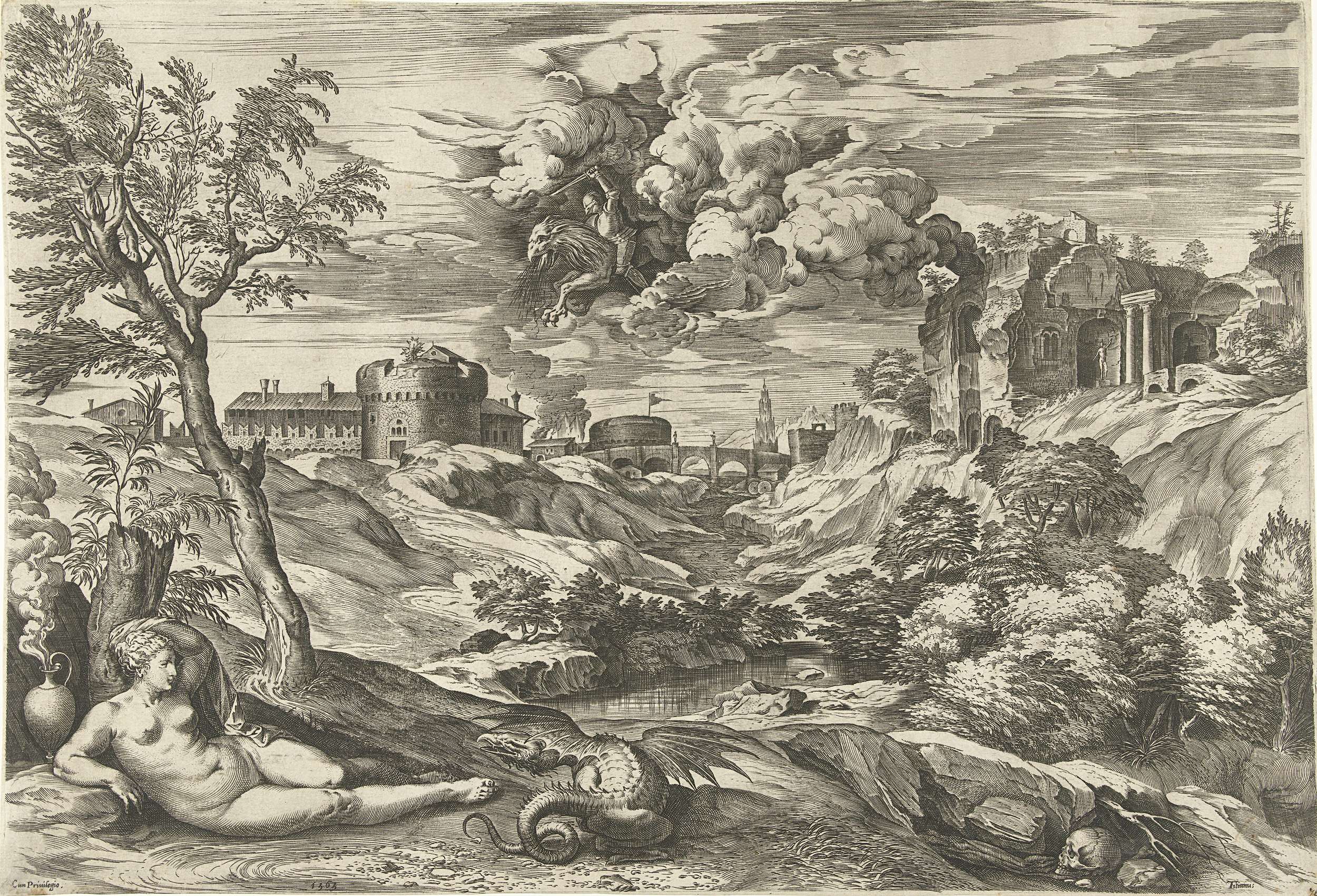 Landscape with Ruggiero liberating Angelica, C | CanvasPrints.com