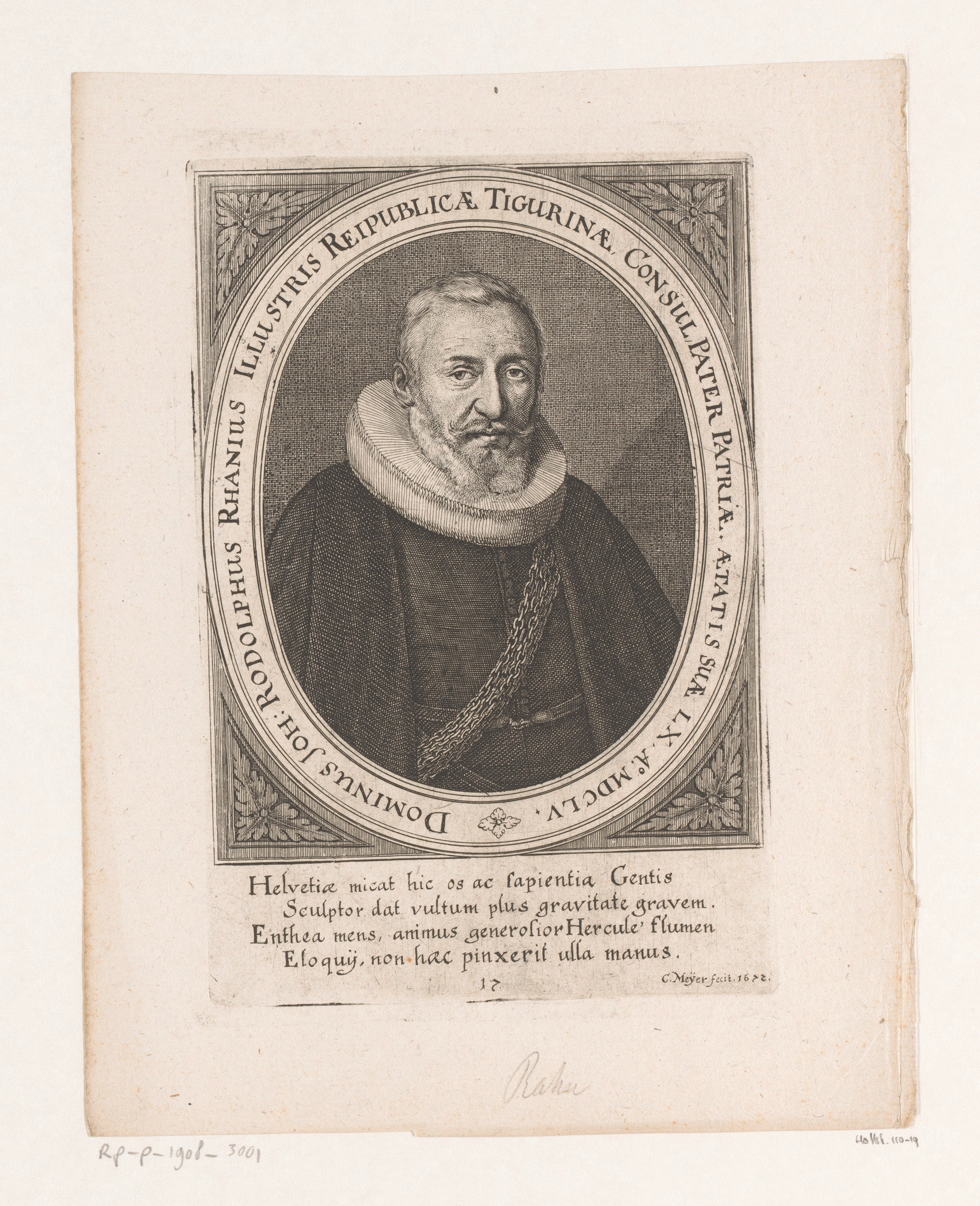 Portret van Johann Rudolf Rahn (II), Conrad Me | CanvasPrints.com