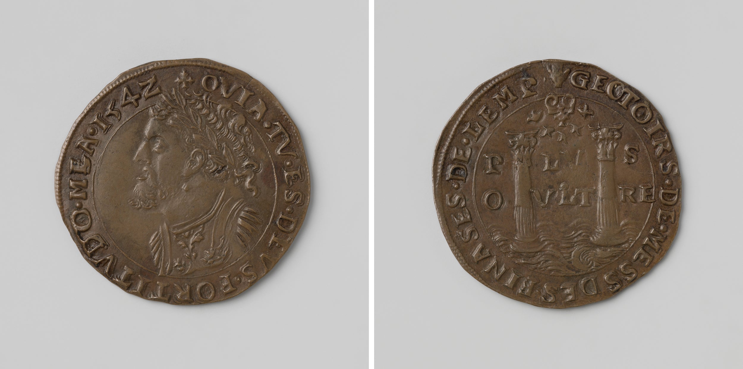 Charles V, German emperor, calculation medal o | CanvasPrints.com