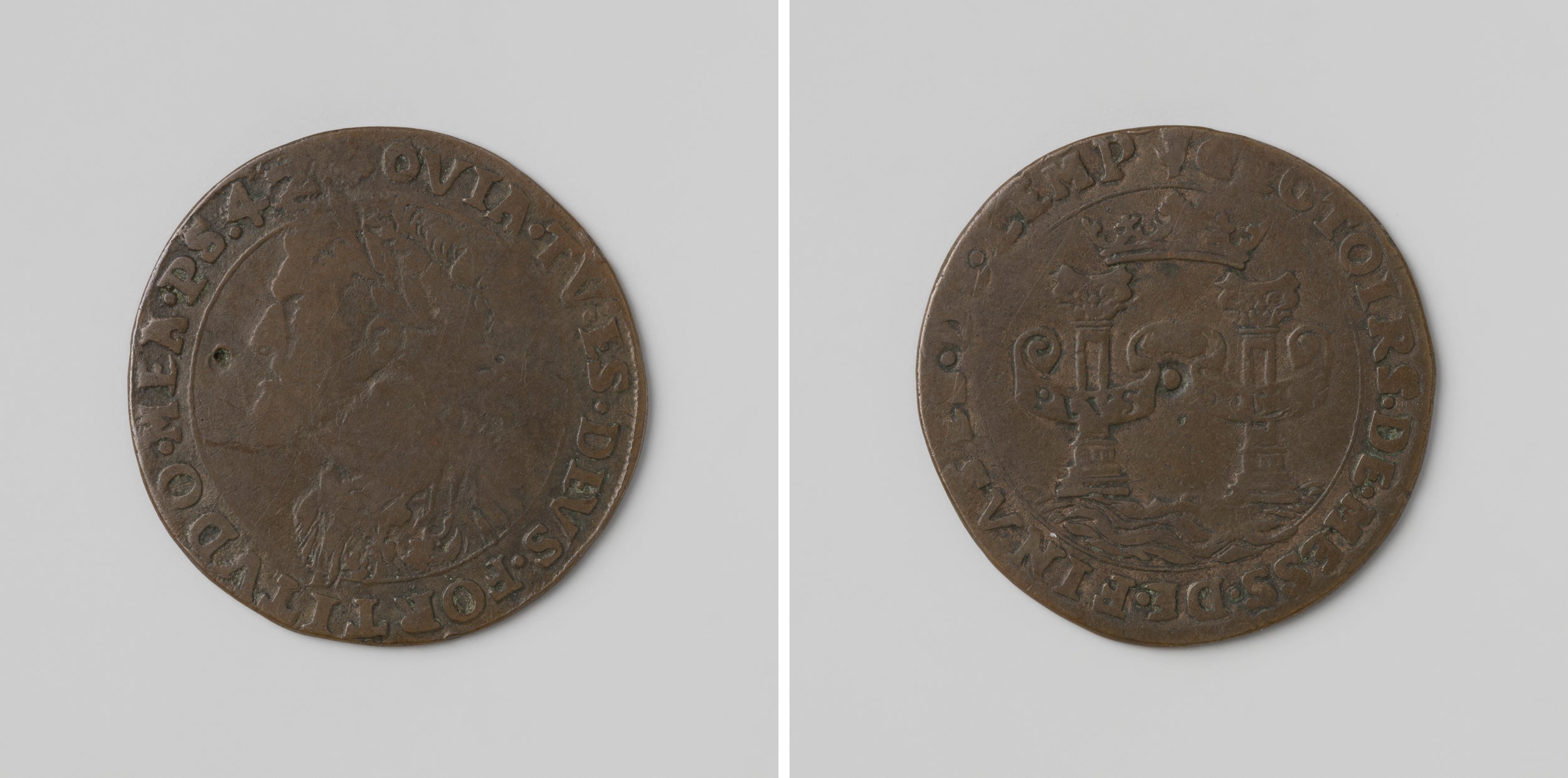 Charles V, German emperor, calculation medal o | CanvasPrints.com