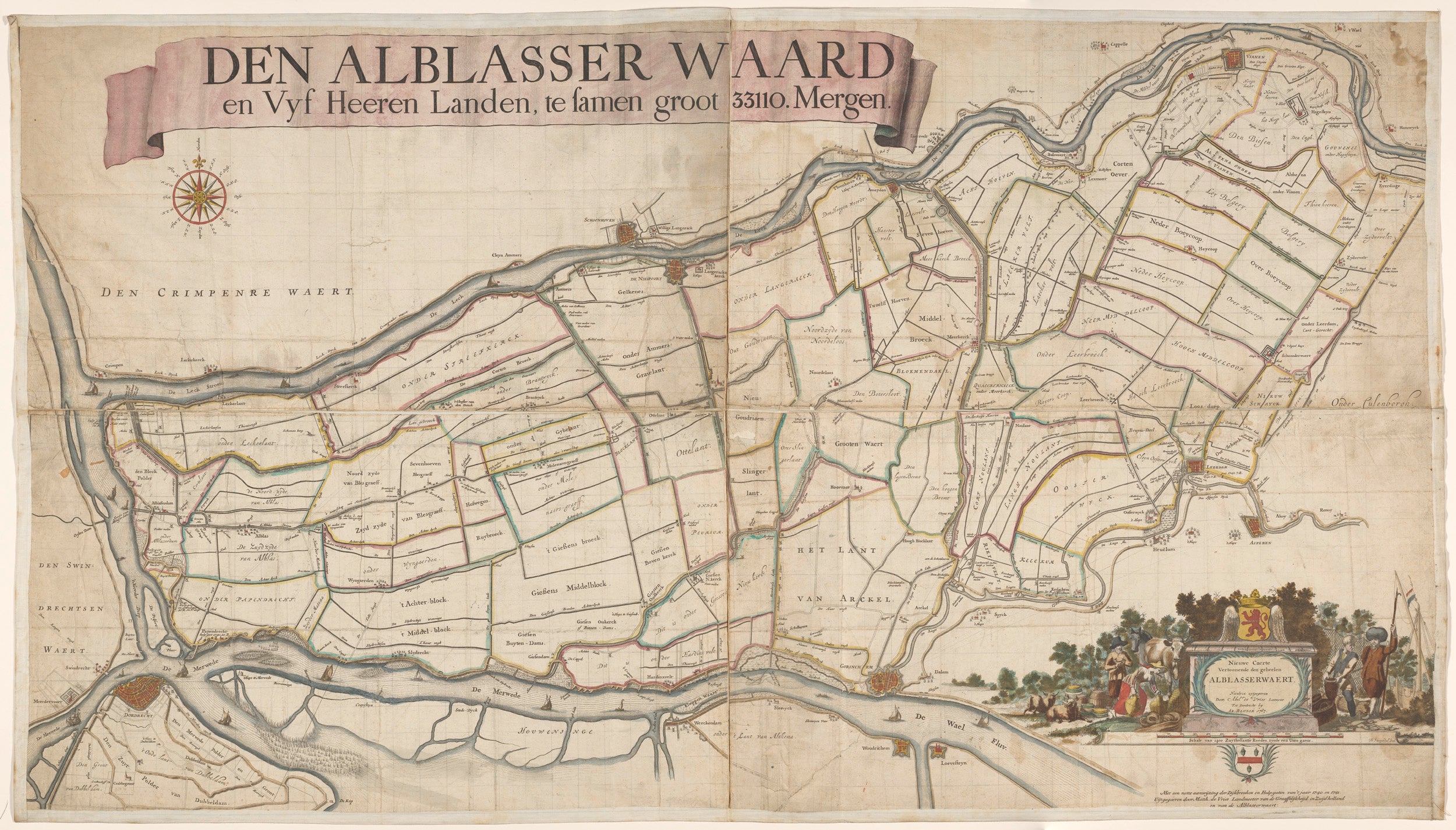 Map of the Alblasserwaard and the Five Lords, | CanvasPrints.com