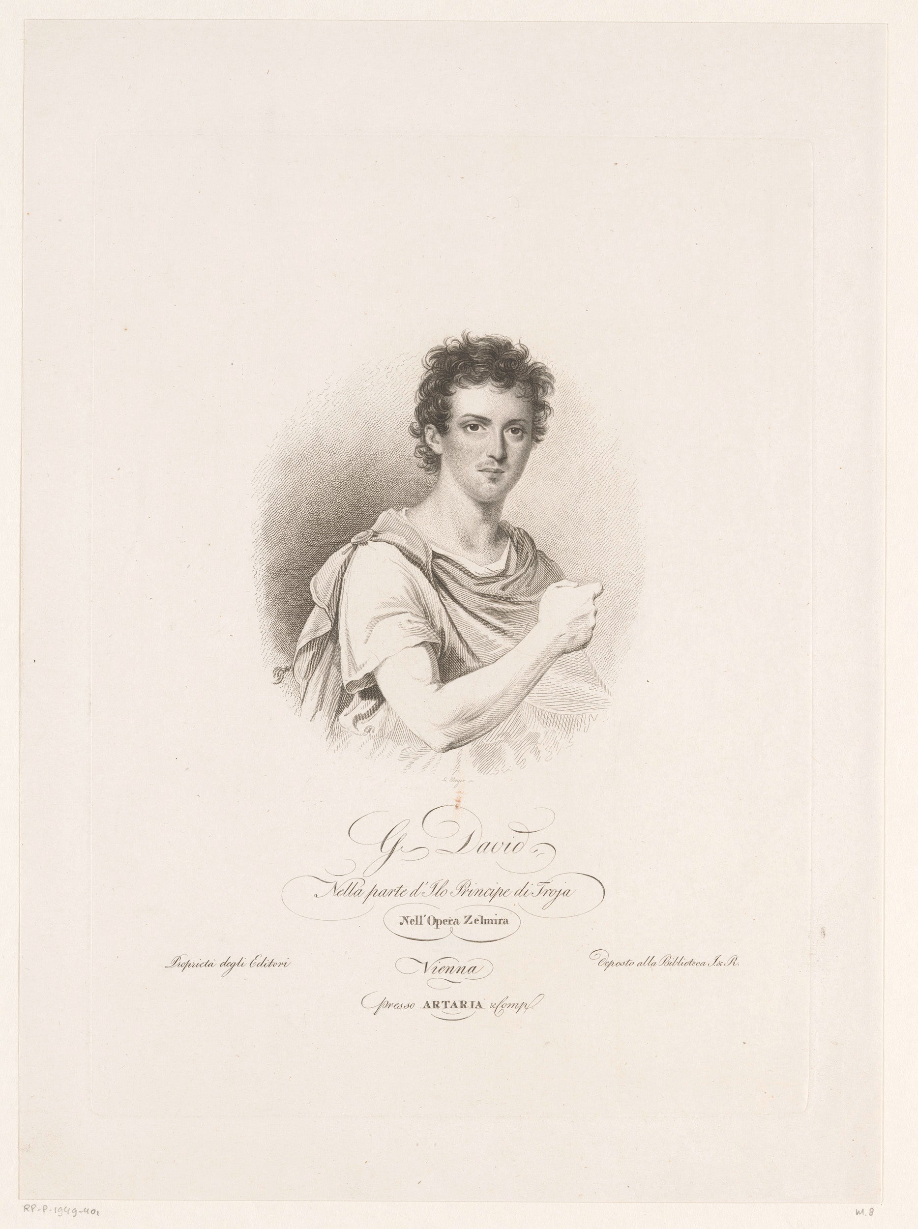 Portrait of the opera singer Giovanni David, L | CanvasPrints.com