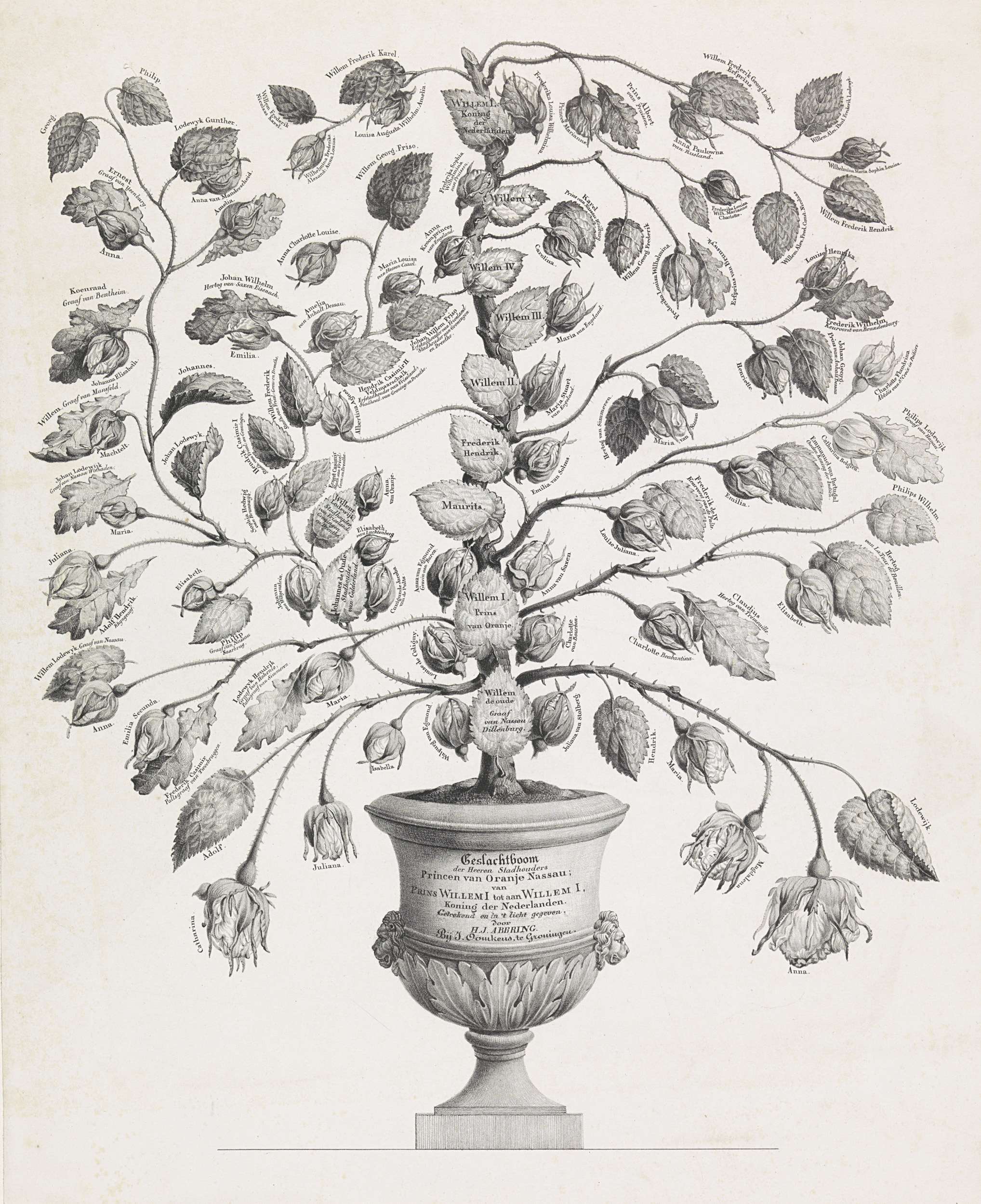 Family tree of King William I, ca. 1835, Herma | CanvasPrints.com