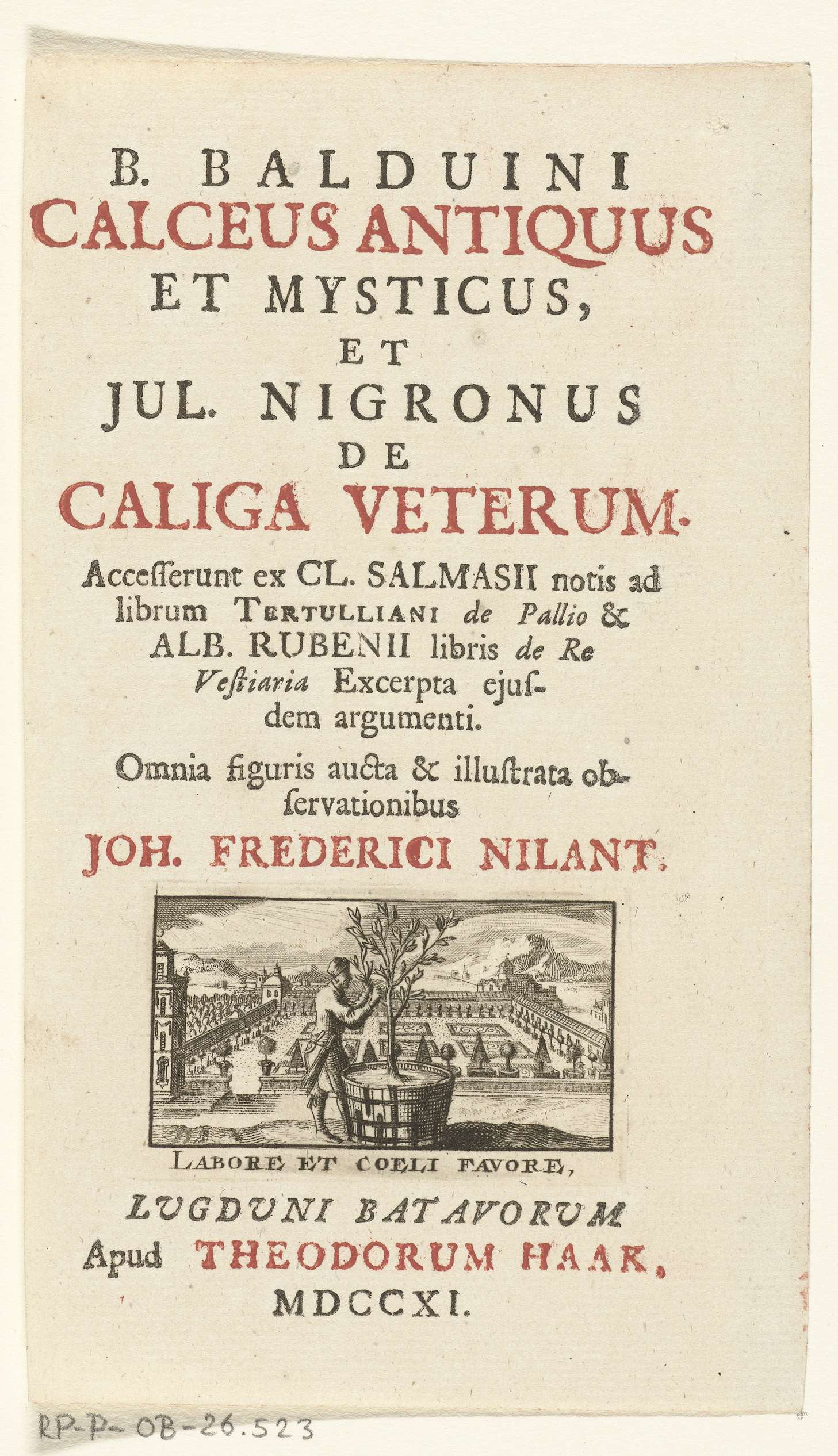 Title page for: B. Balduinus, Calceus antiquus | CanvasPrints.com
