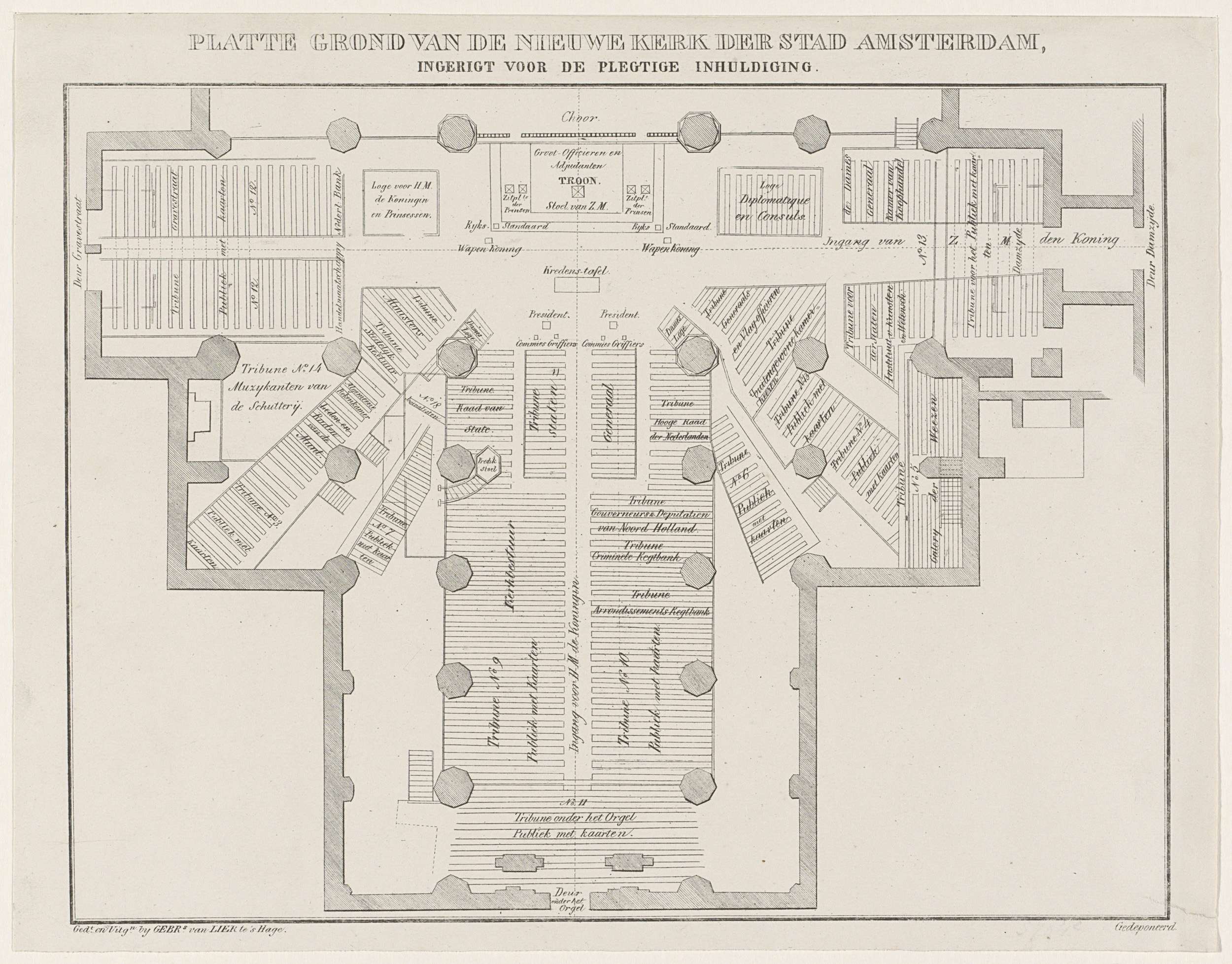 Map of the Nieuwe Kerk for the inauguration of | CanvasPrints.com