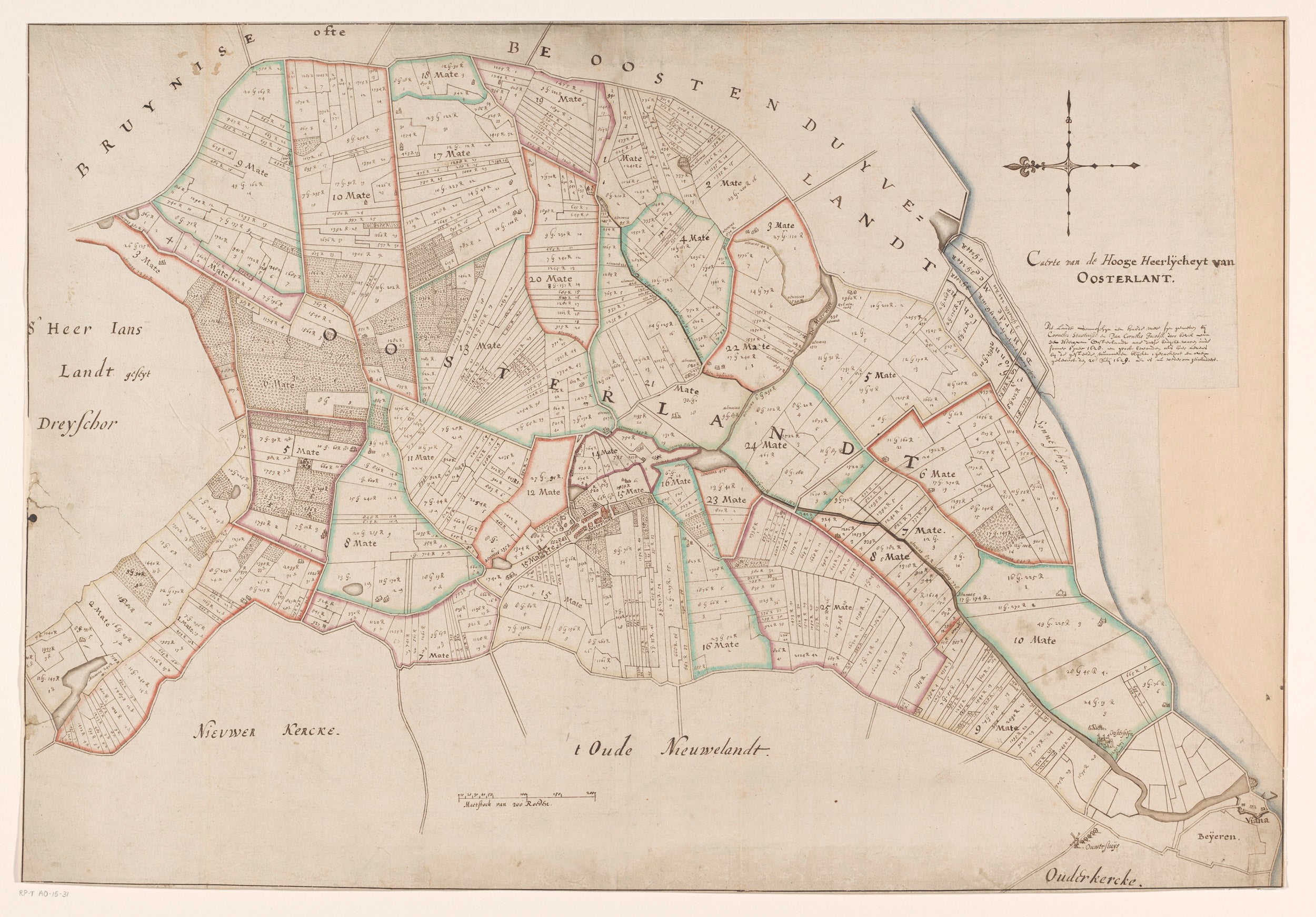 Map of the high lordship of Oosterland, anonym | CanvasPrints.com