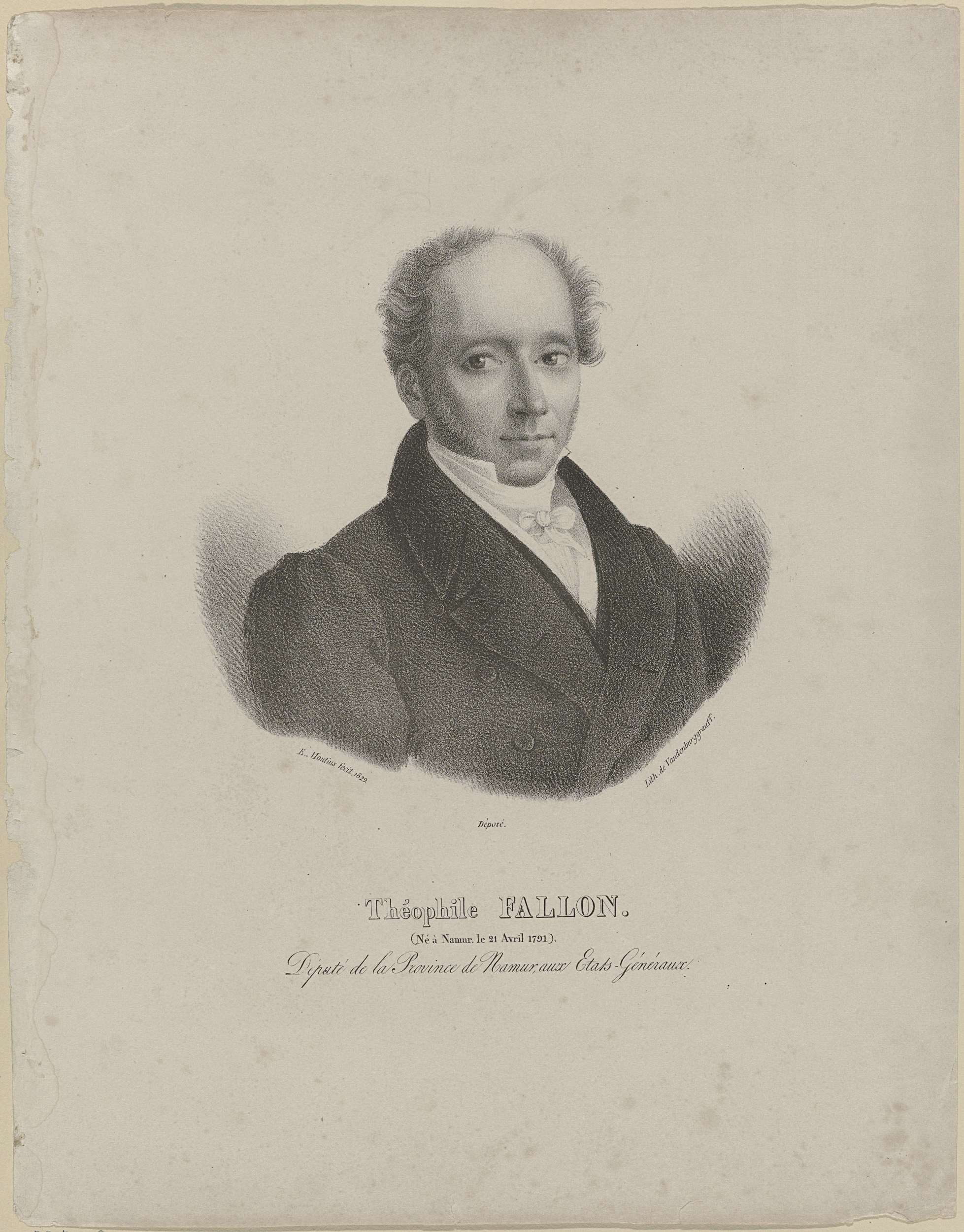 Portrait of Théophile Fallon, 1829, Edouard Mo | CanvasPrints.com