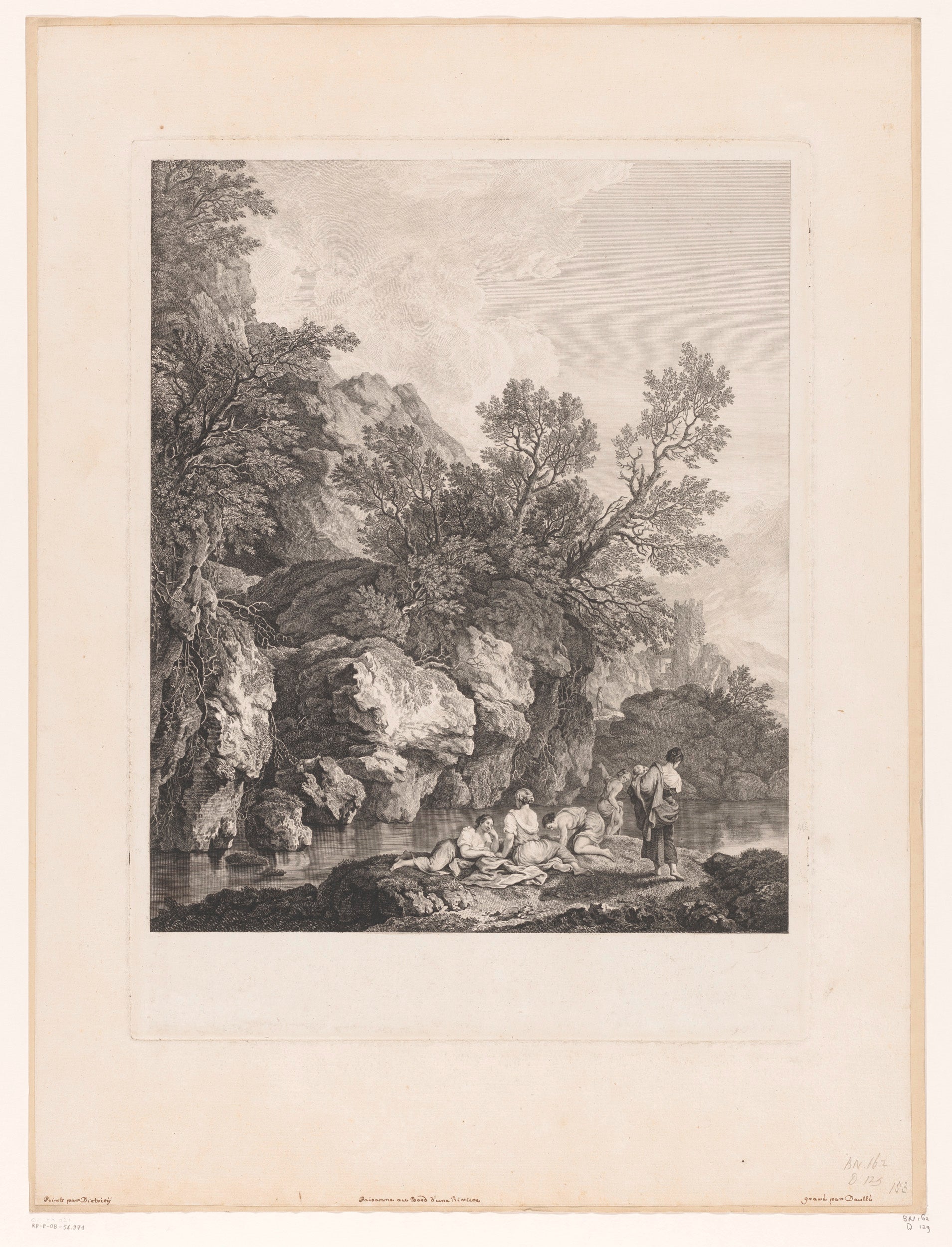 Badende vrouwen, Jean Daullé (attributed to), | CanvasPrints.com