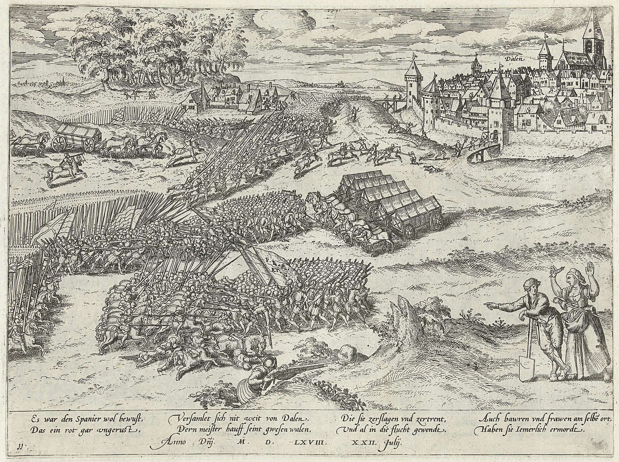 Battle of Dahlen, 1568, Frans Hogenberg, 1568 | CanvasPrints.com