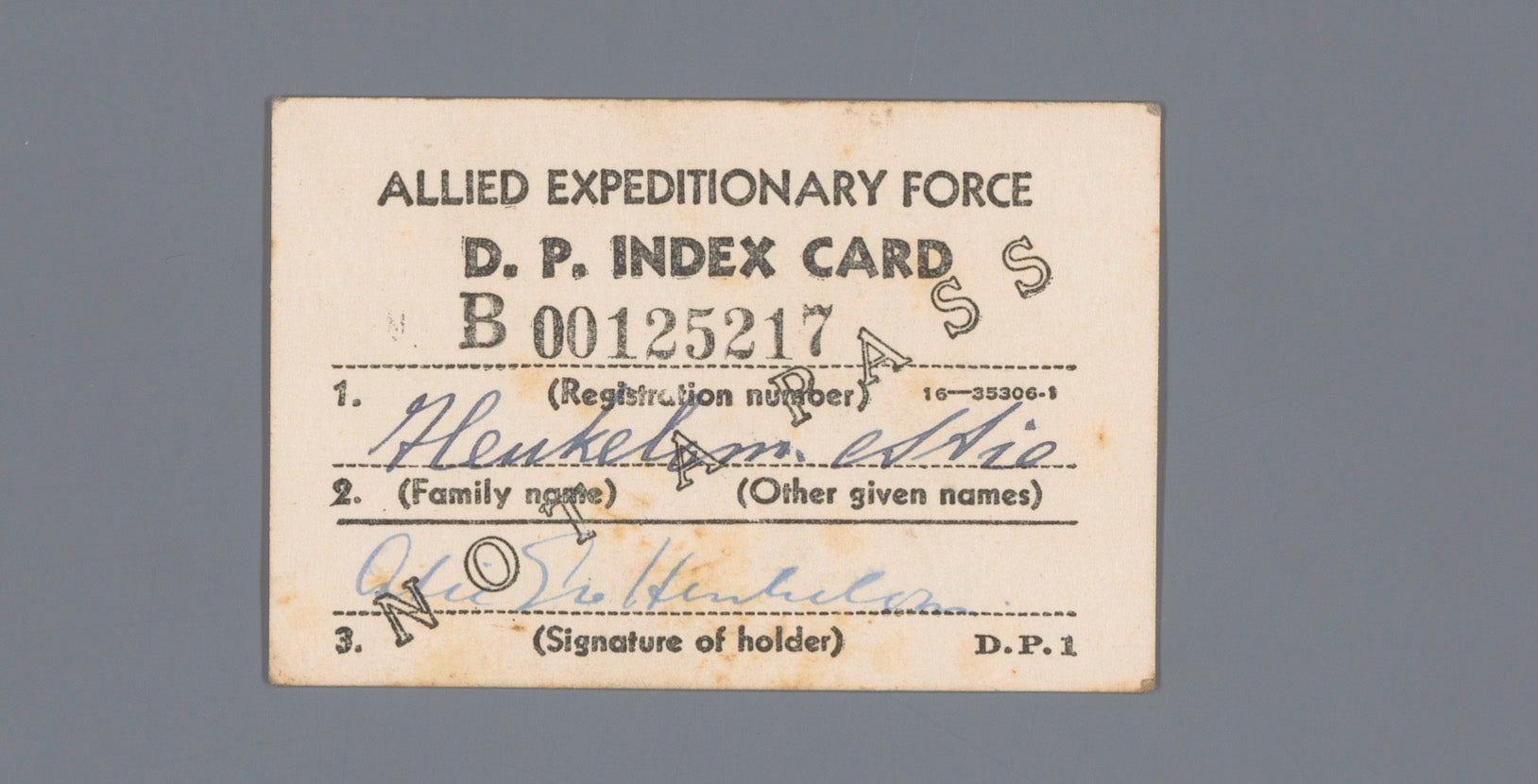 D.P. Index card 29/4/45, Allied Expeditionary | CanvasPrints.com