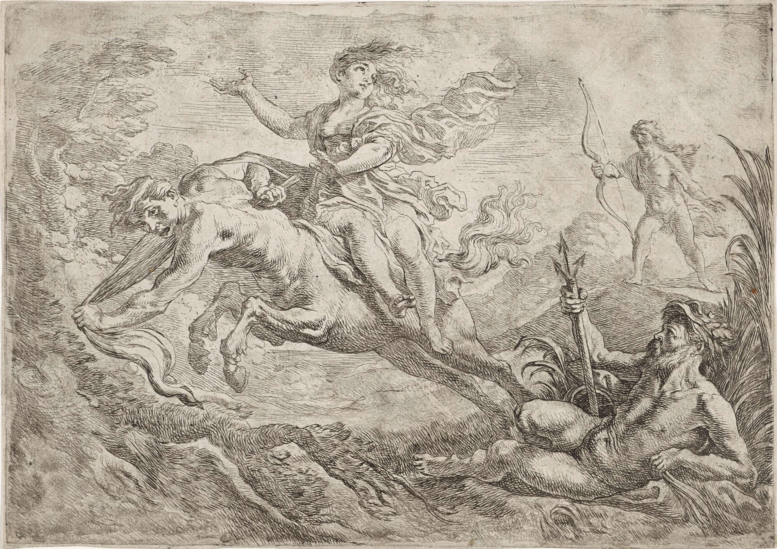 Nessus is struck by the poison dart of Hercule | CanvasPrints.com