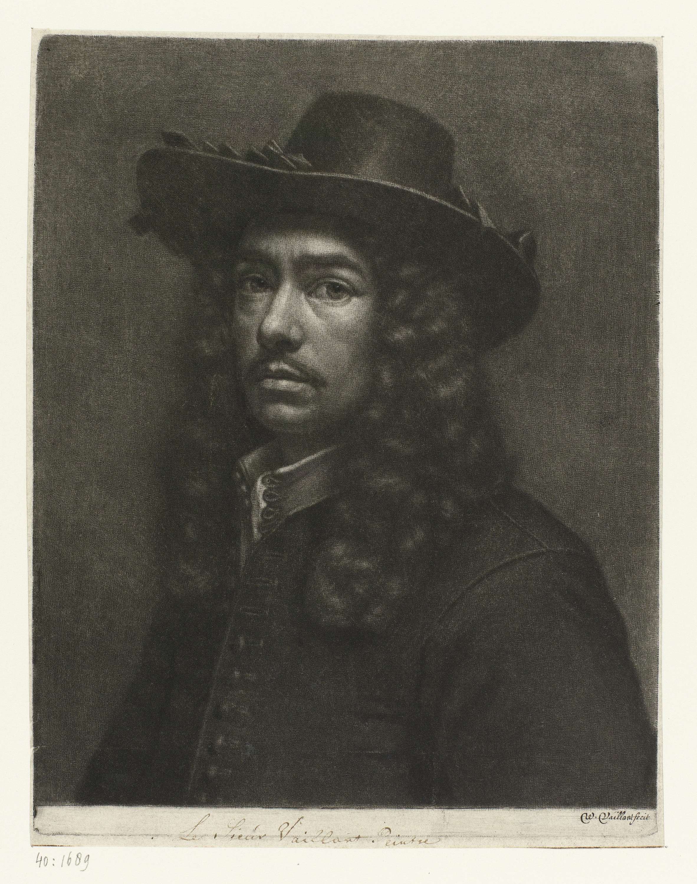 Self-portrait of Wallerant Vaillant with a hat | CanvasPrints.com
