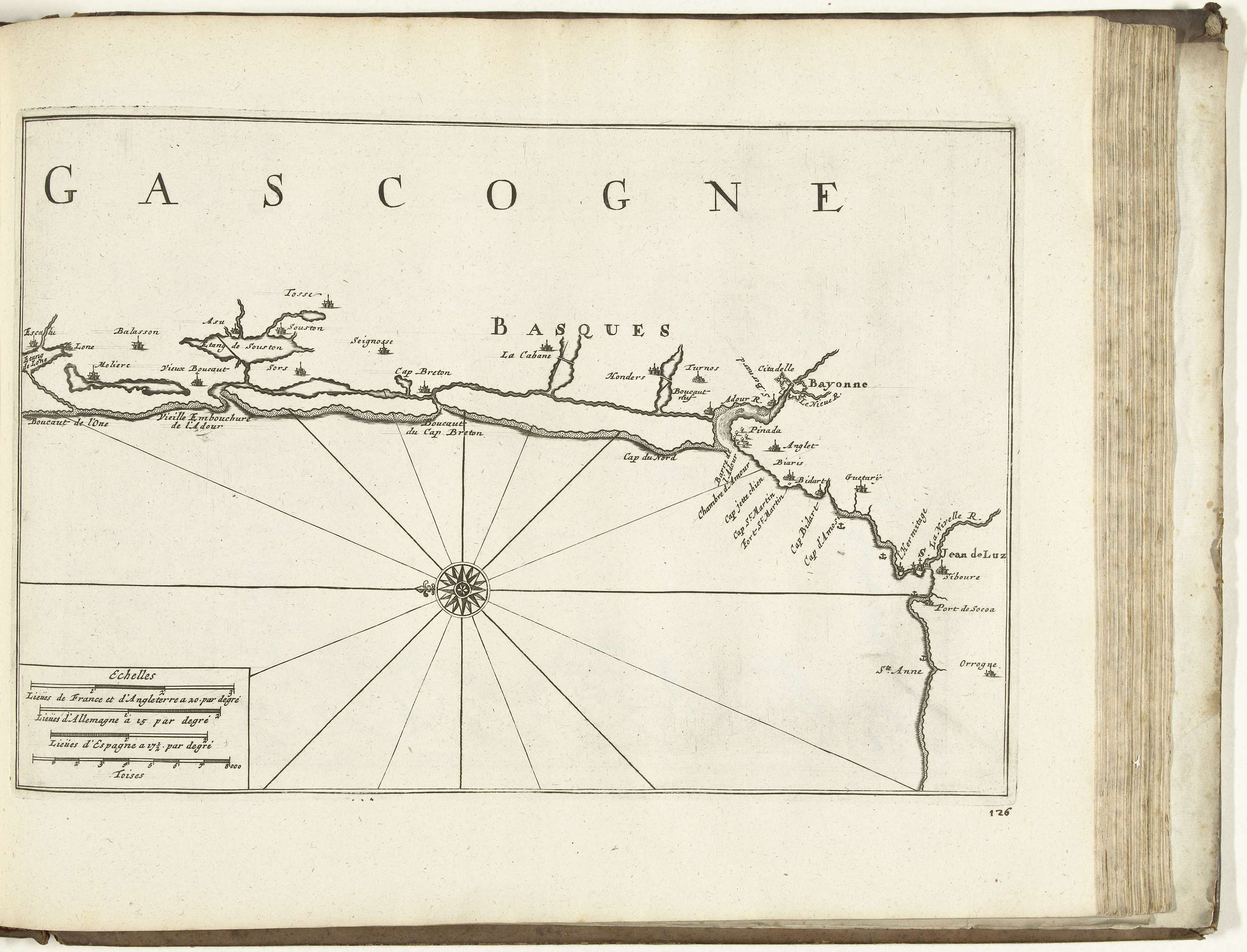 Map of the coast of Gascony near Bayonne, 1726 | CanvasPrints.com