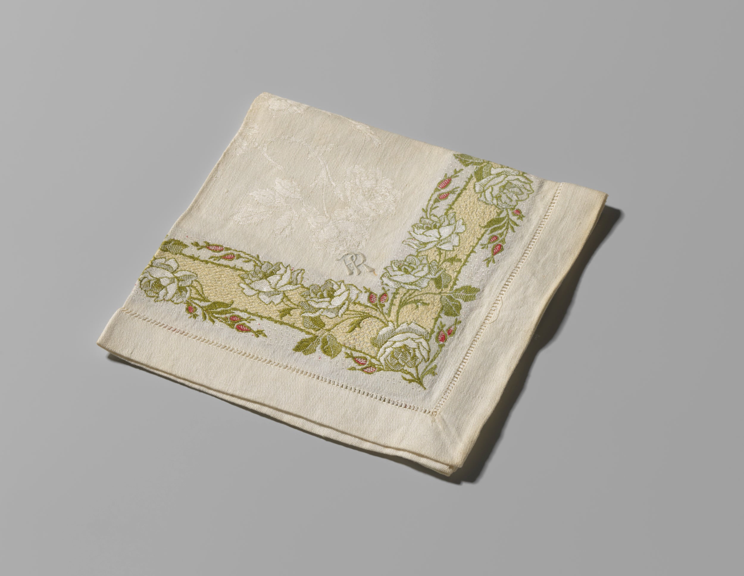 Linen damask finger cloth with a floral patter | CanvasPrints.com