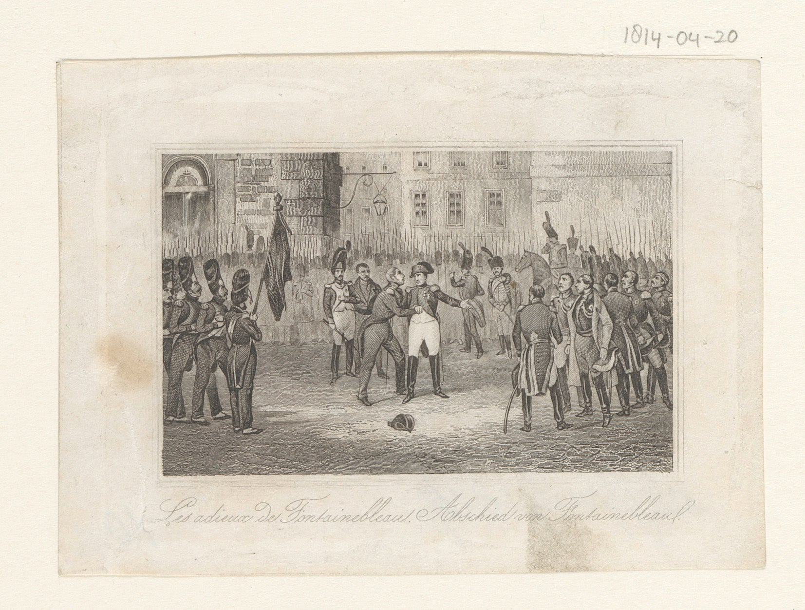 Napoleon says goodbye at Fontainebleau, 1814, | CanvasPrints.com