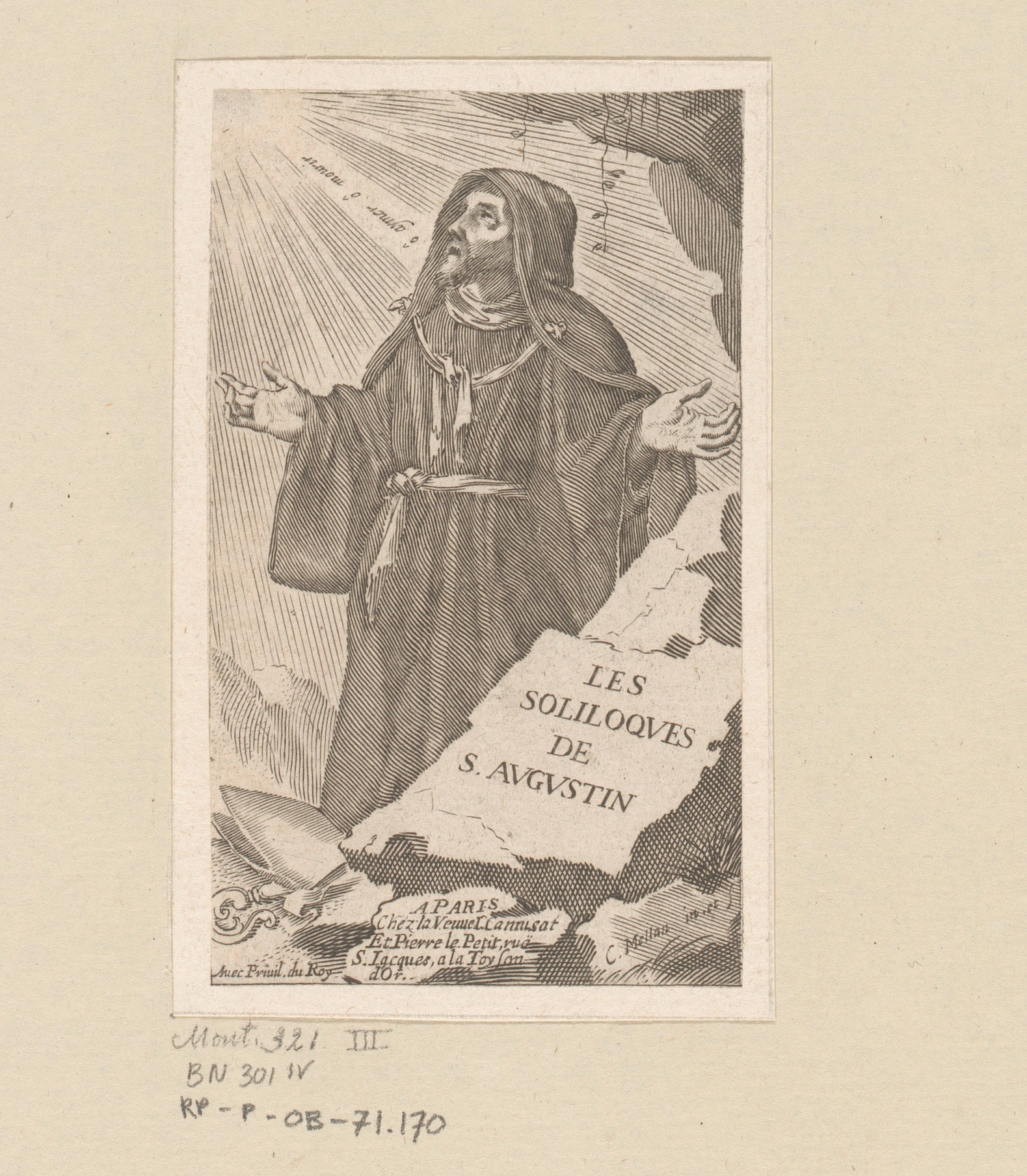 H. Augustine, Claude Mellan, 1639 - 1651 | CanvasPrints.com