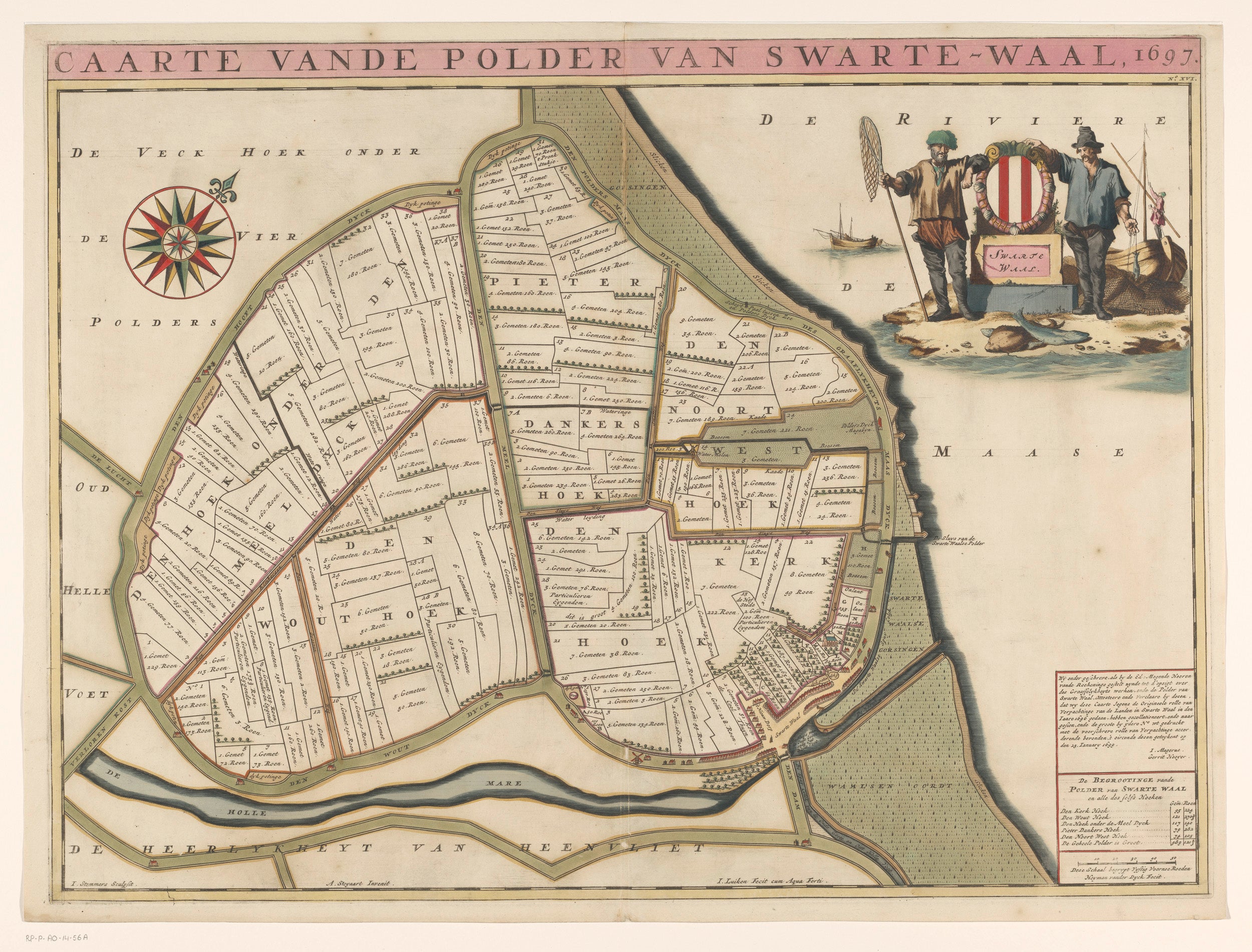 Map of the polder Zwartewaal, Jan Stemmers, 17 | CanvasPrints.com