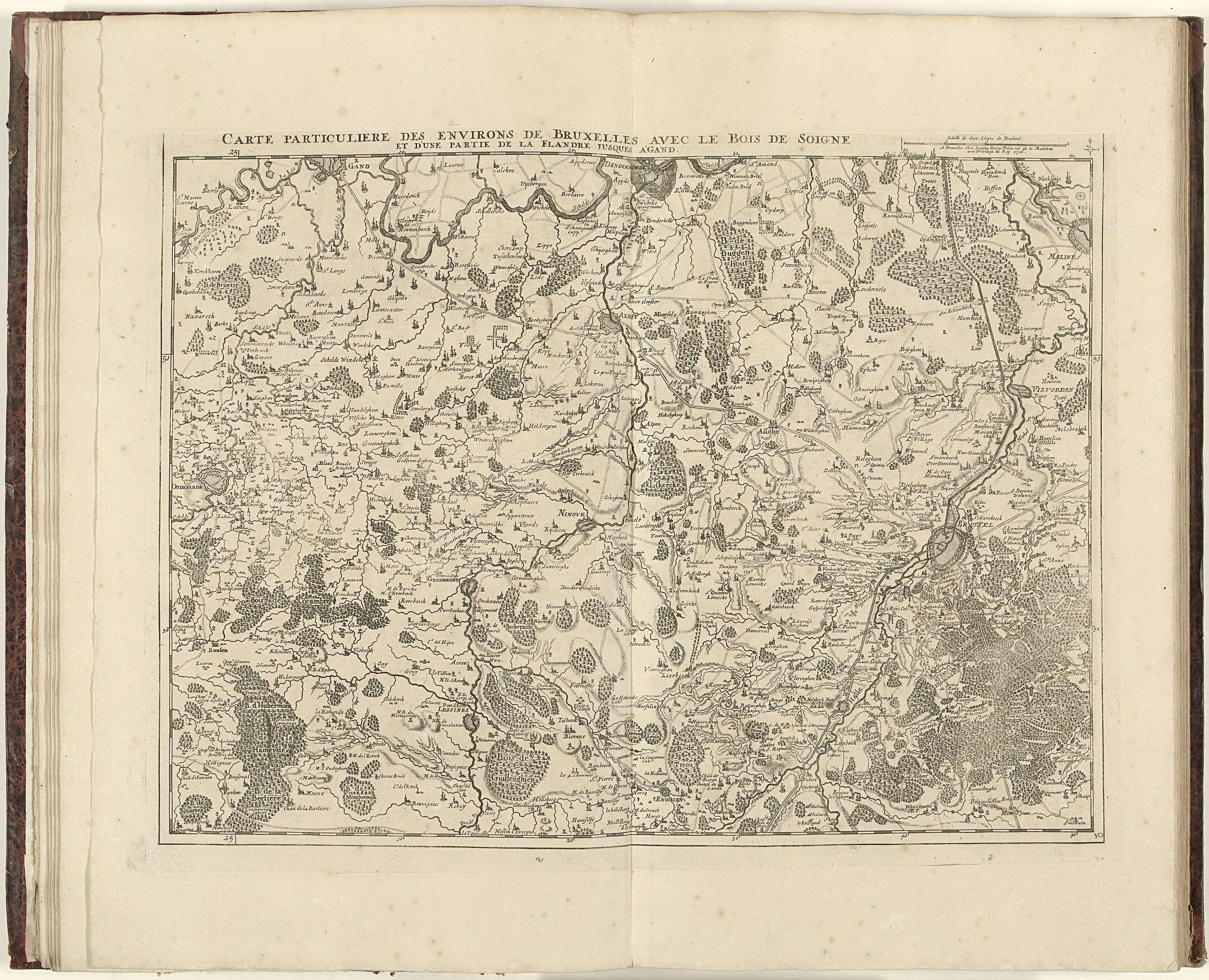 Map of the surroundings of Brussels, 1706, Jac | CanvasPrints.com