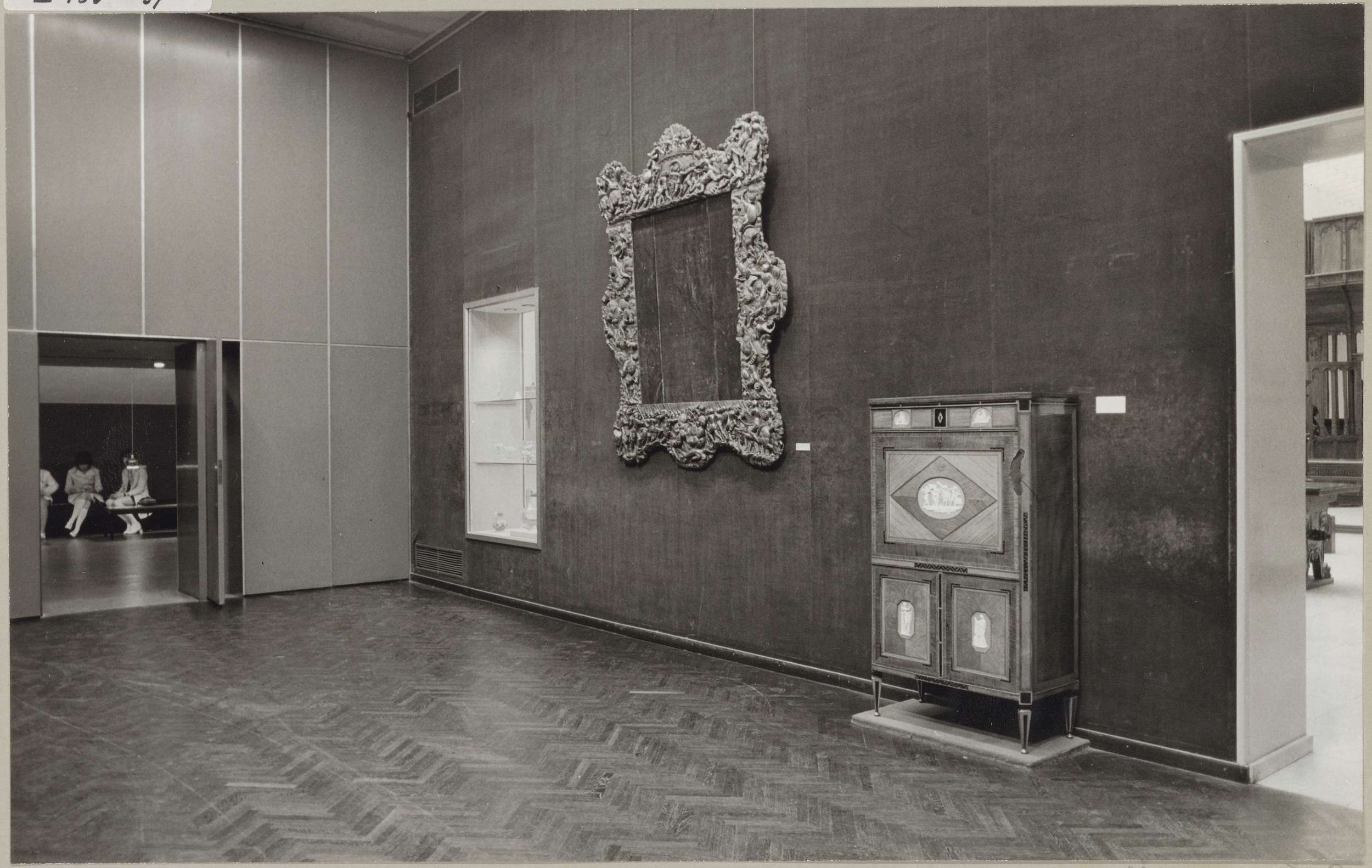 Room with ornamented (empty) frame, secretaire | CanvasPrints.com