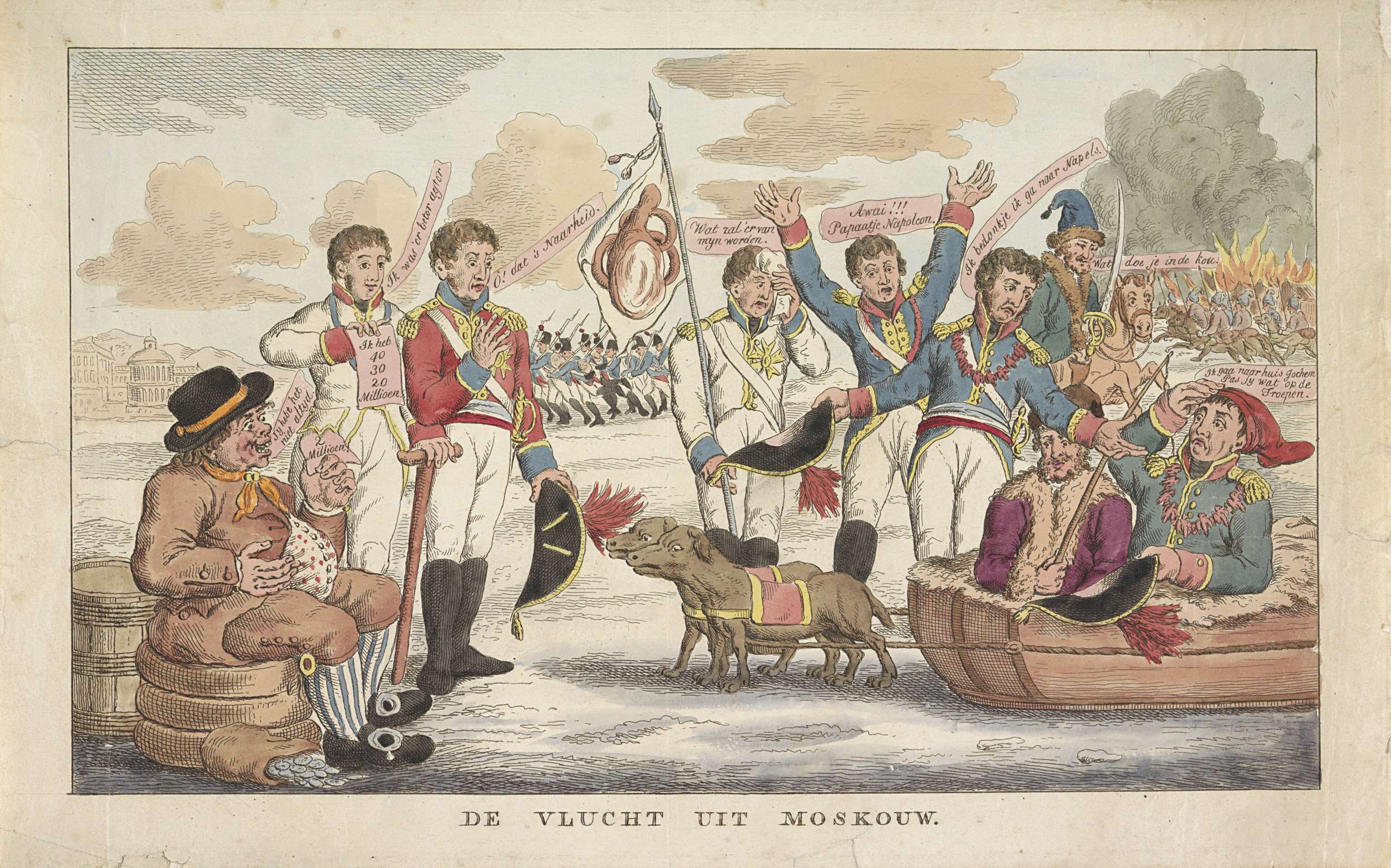 Napoleon flees from Russia, 1812, anonymous, 1 | CanvasPrints.com