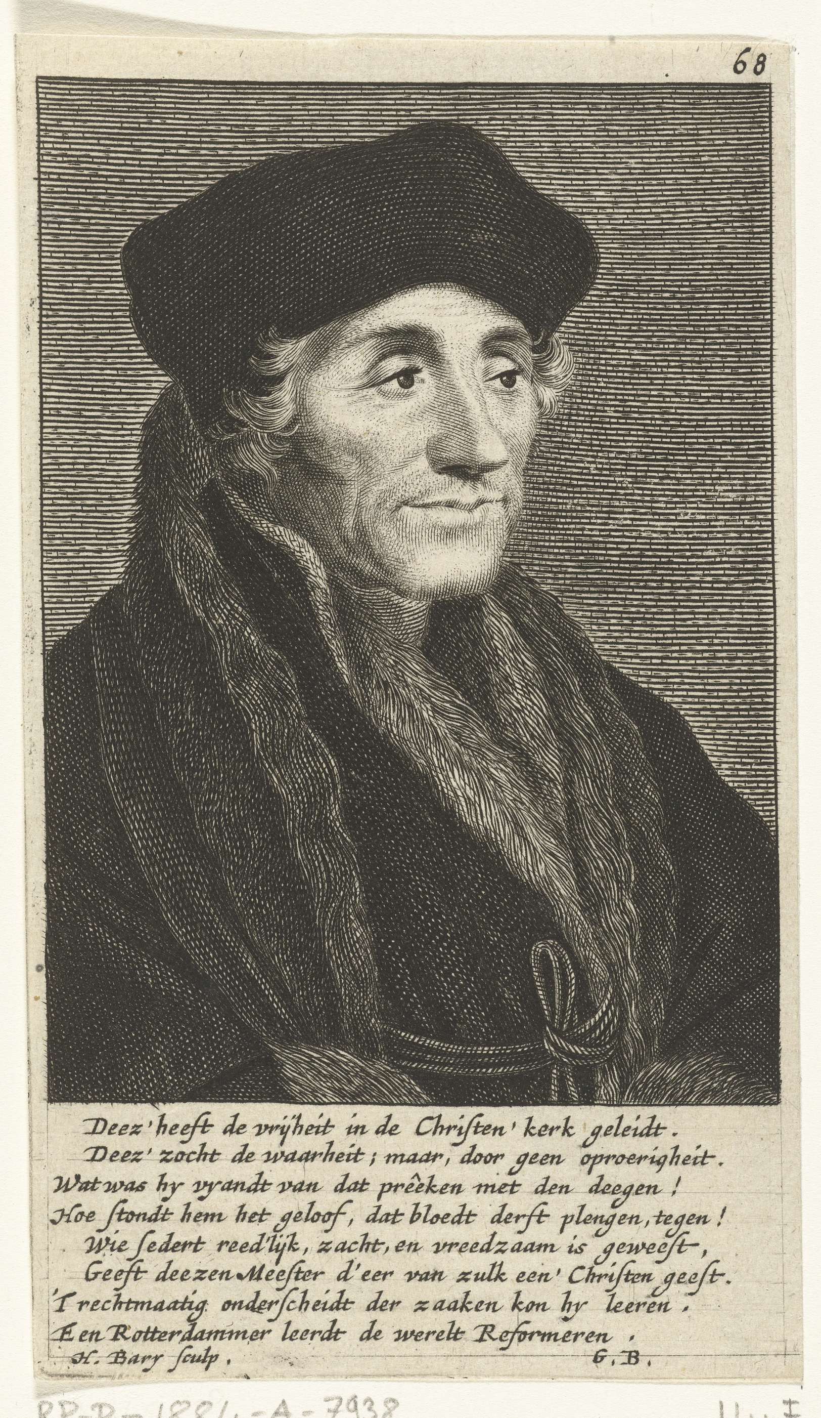 Portrait of Desiderius Erasmus, Hendrik Bary, | CanvasPrints.com