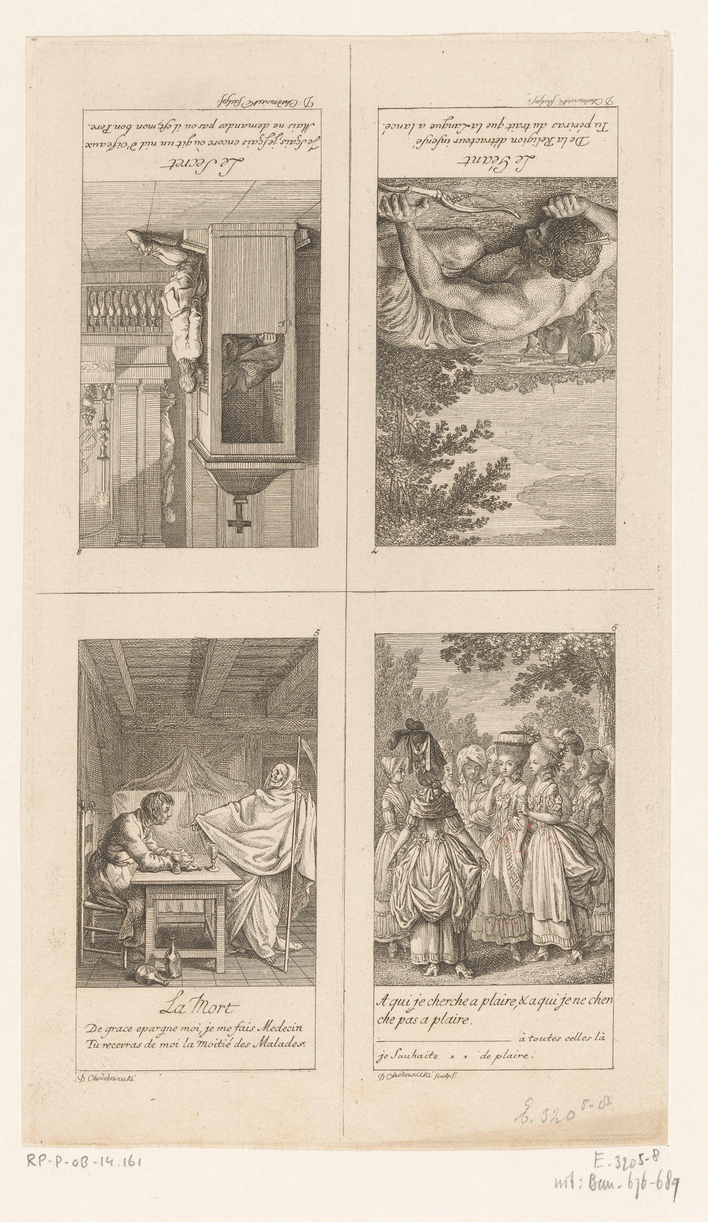 Vier scènes uit Lessing's Fables und Erzählung | CanvasPrints.com