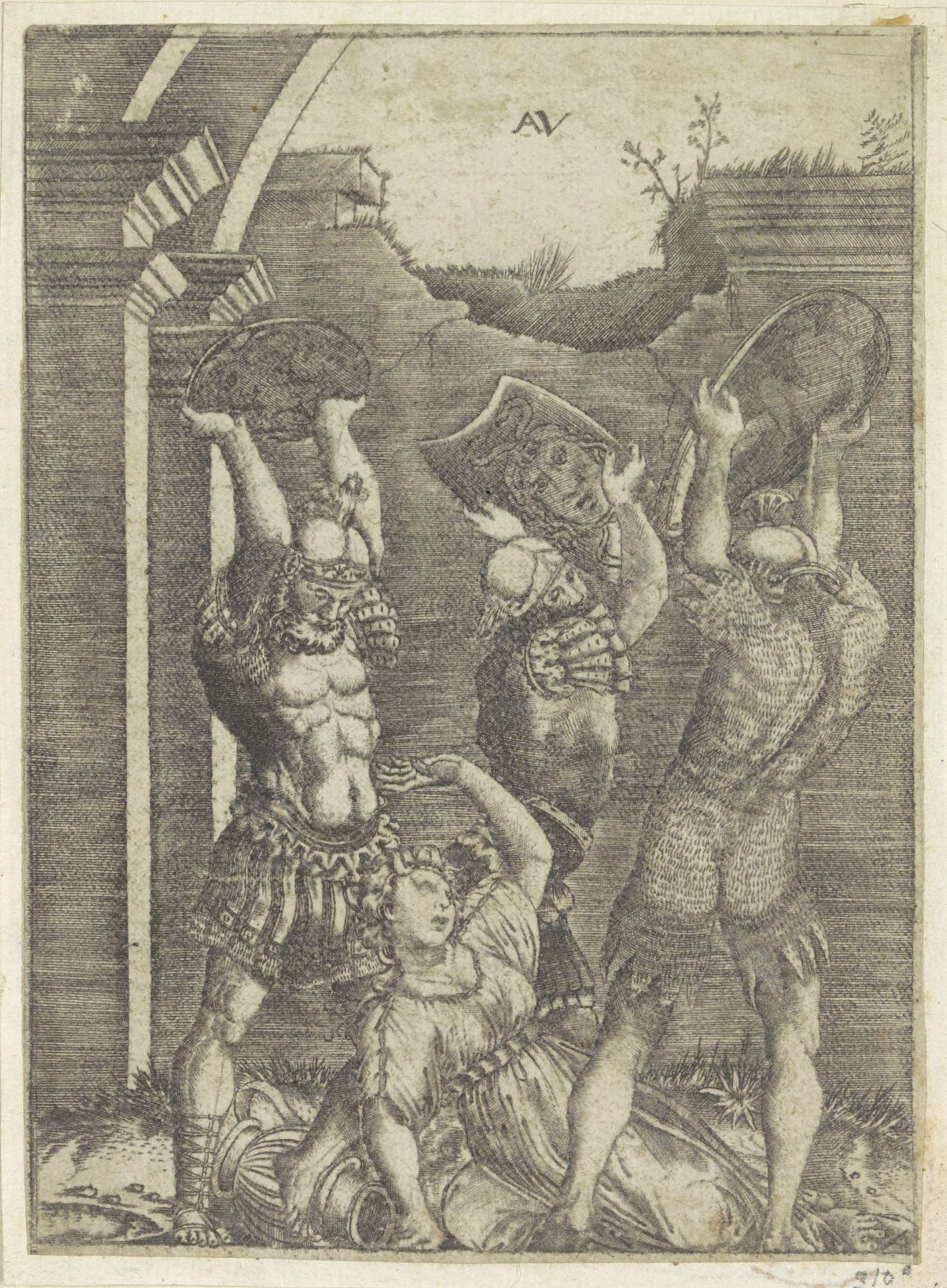 Tarpeia killed by Sabine soldiers, Agostino Ve | CanvasPrints.com