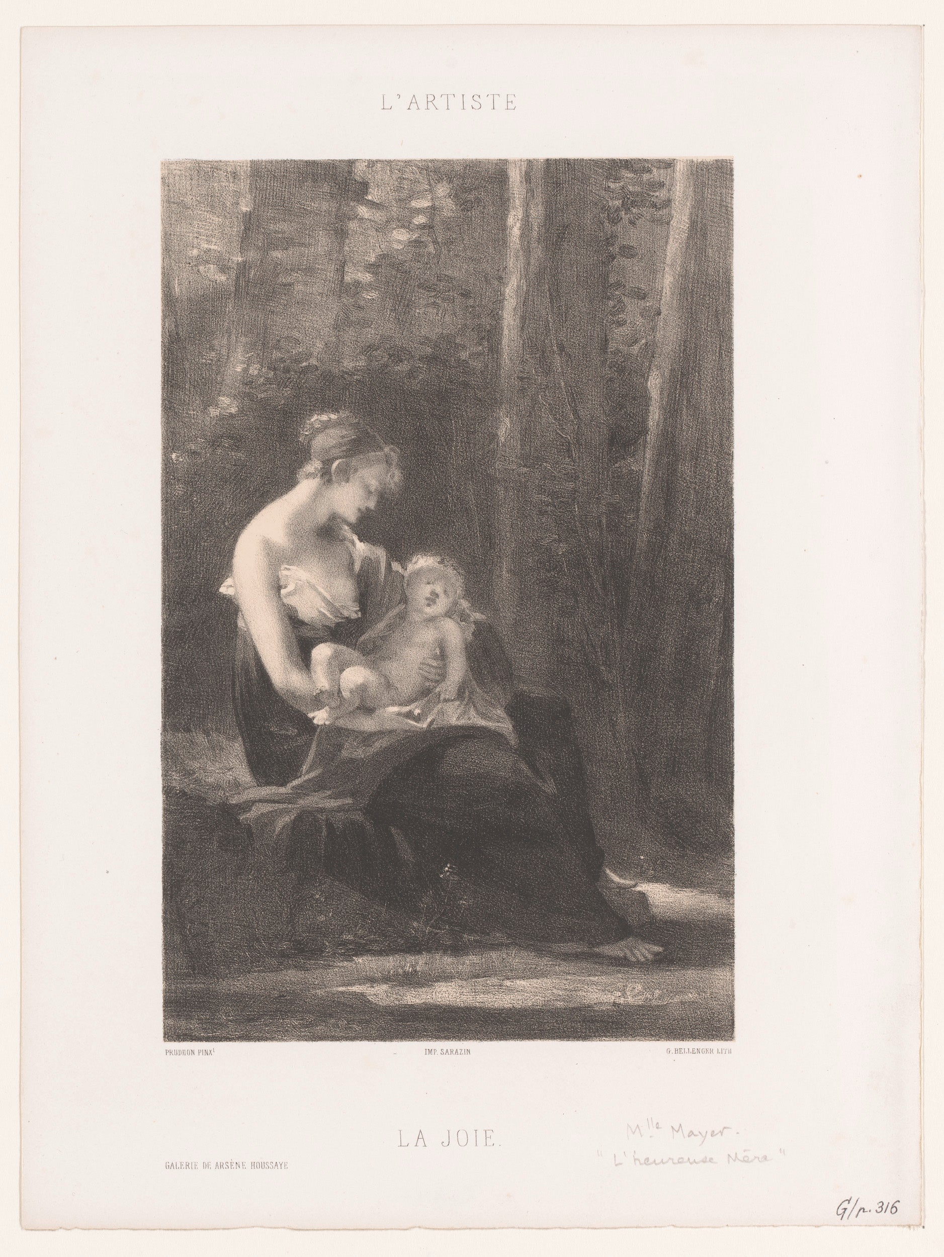 Mother with sleeping child, Georges Bellenger, | CanvasPrints.com