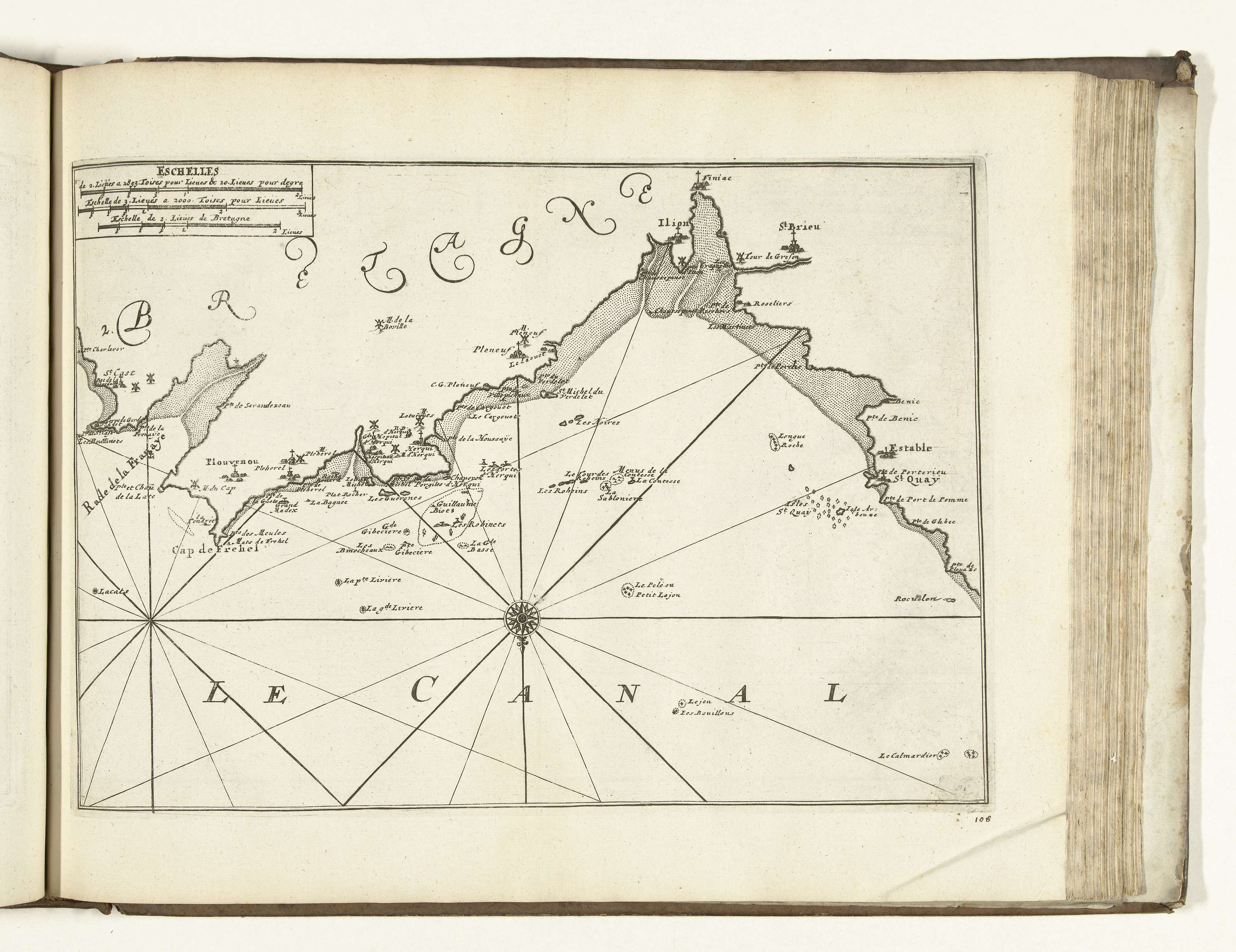 Map of the French coast at Saint-Brieuc, 1726, | CanvasPrints.com
