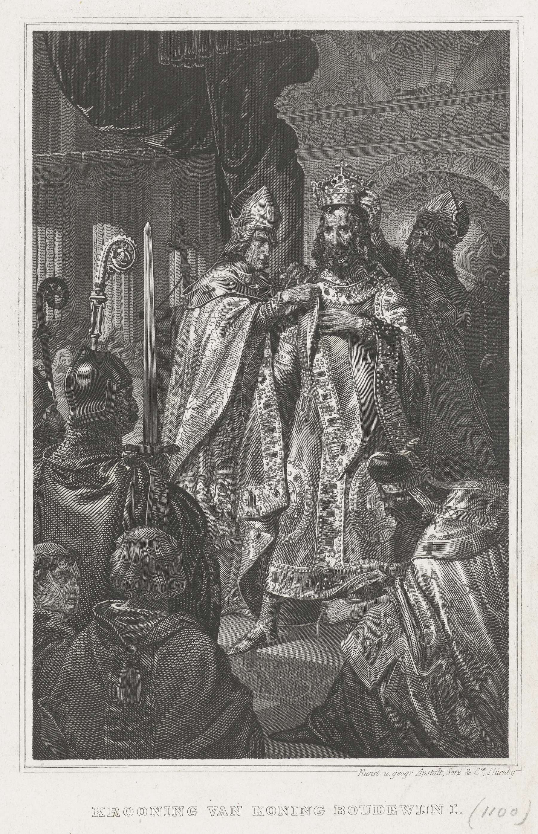 Baldwin I crowned king of Jerusalem, 1100, ano | CanvasPrints.com