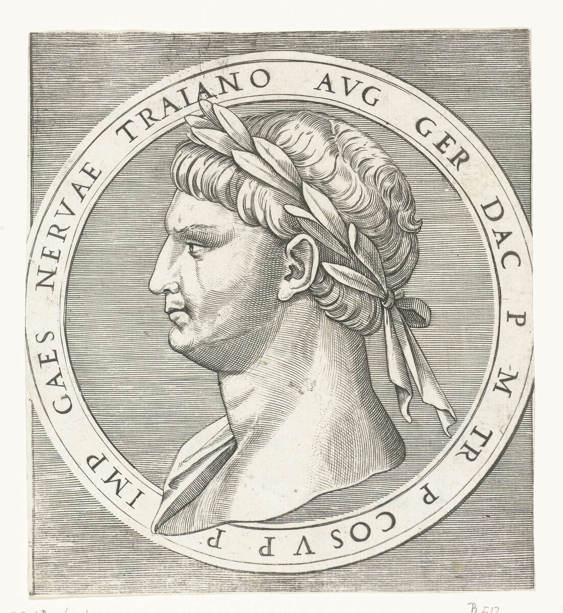 Portrait of Emperor Nerva with laurel wreath i | CanvasPrints.com