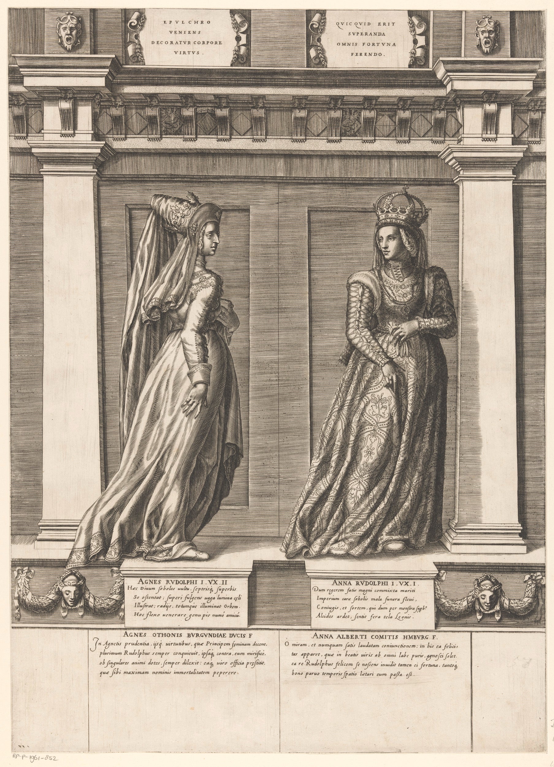 Double portrait of Agnes of Austria and Anna o | CanvasPrints.com