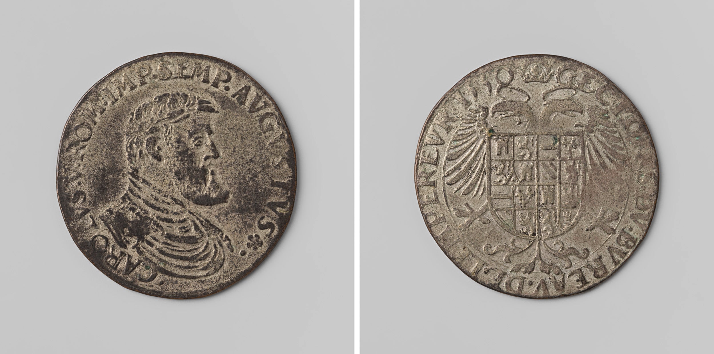 Charles V, German emperor, calculation medal o | CanvasPrints.com