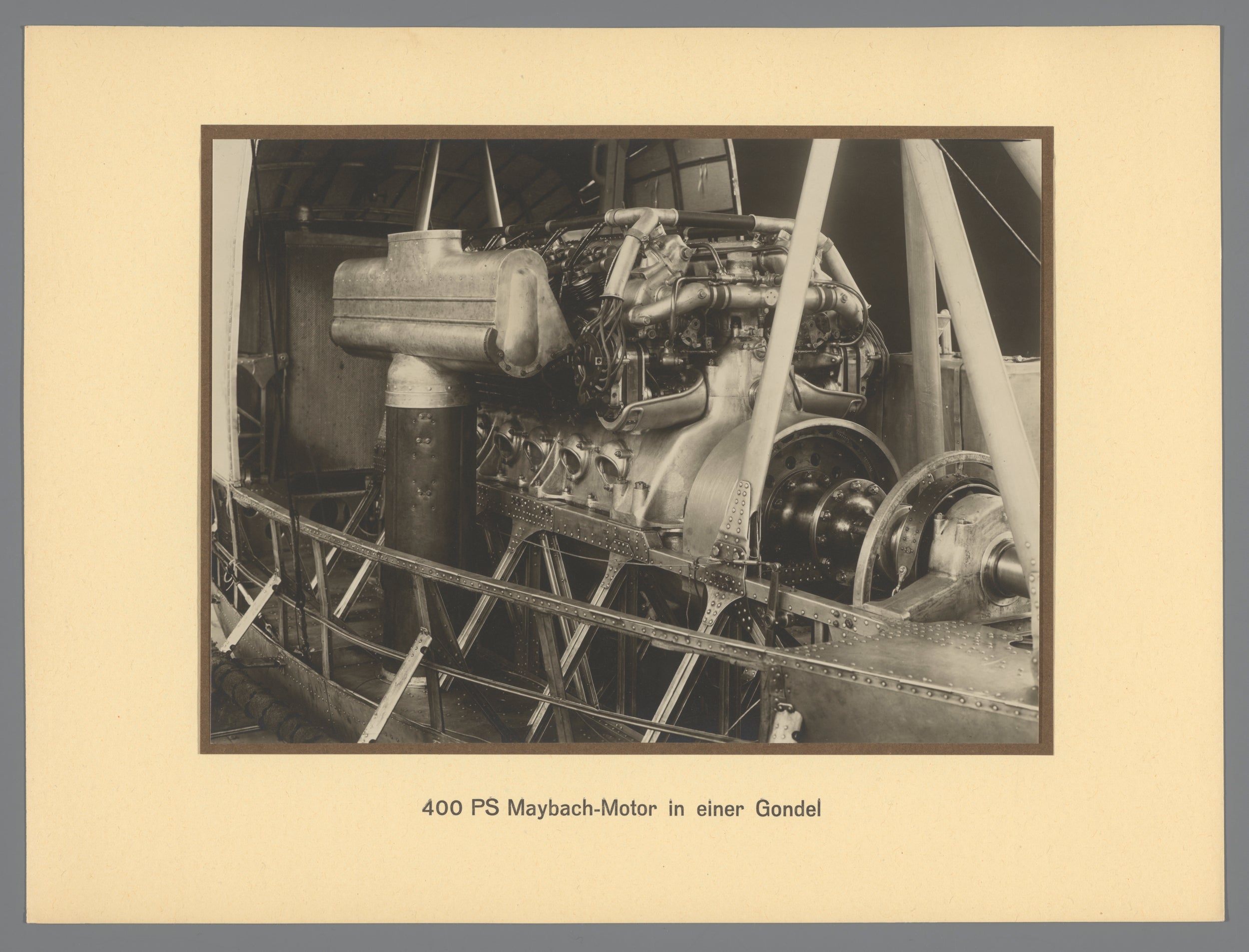 Engine in one of the gondolas of the blimp, an | CanvasPrints.com