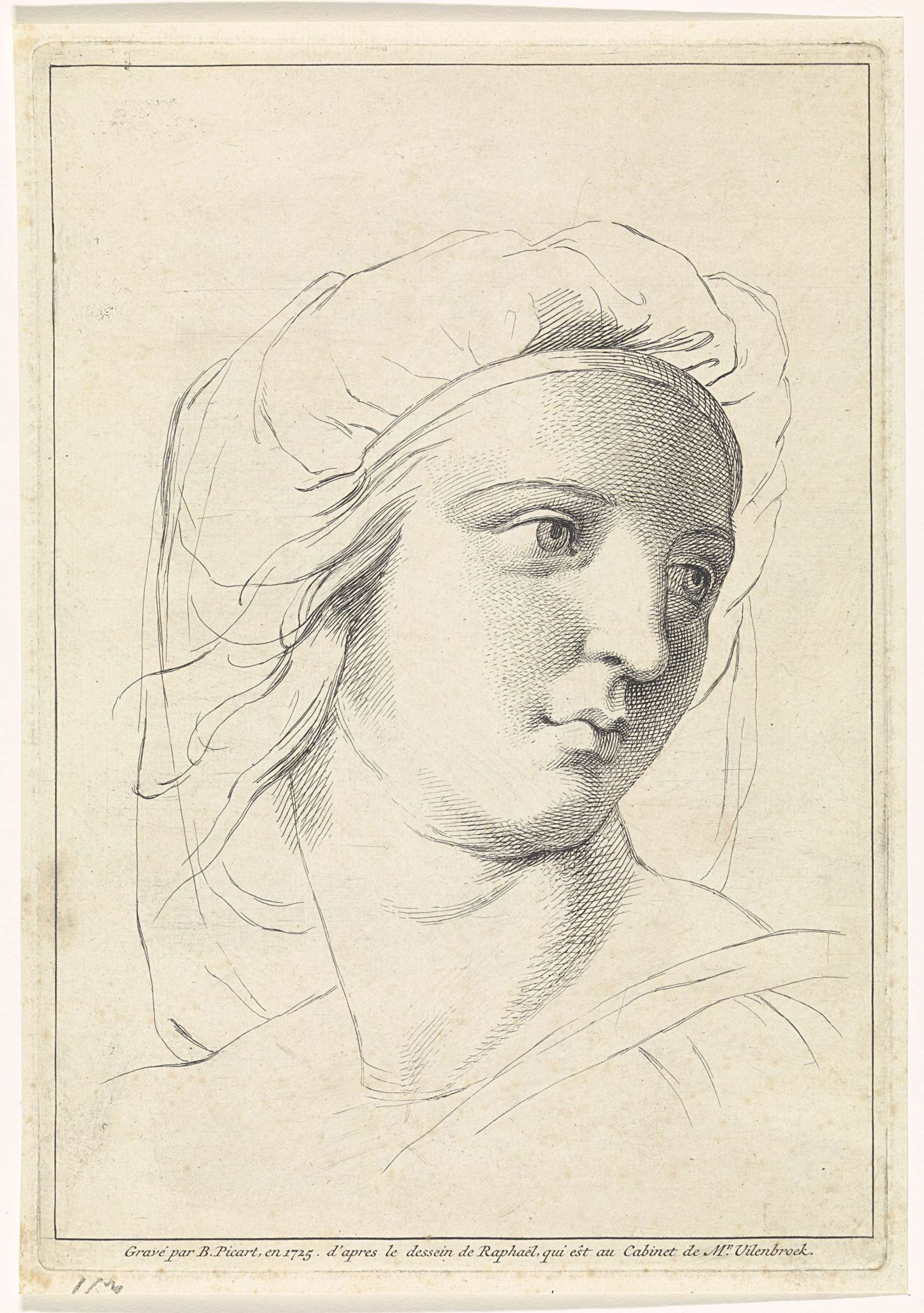 Study of a woman's head, Bernard Picart, 1725 | CanvasPrints.com
