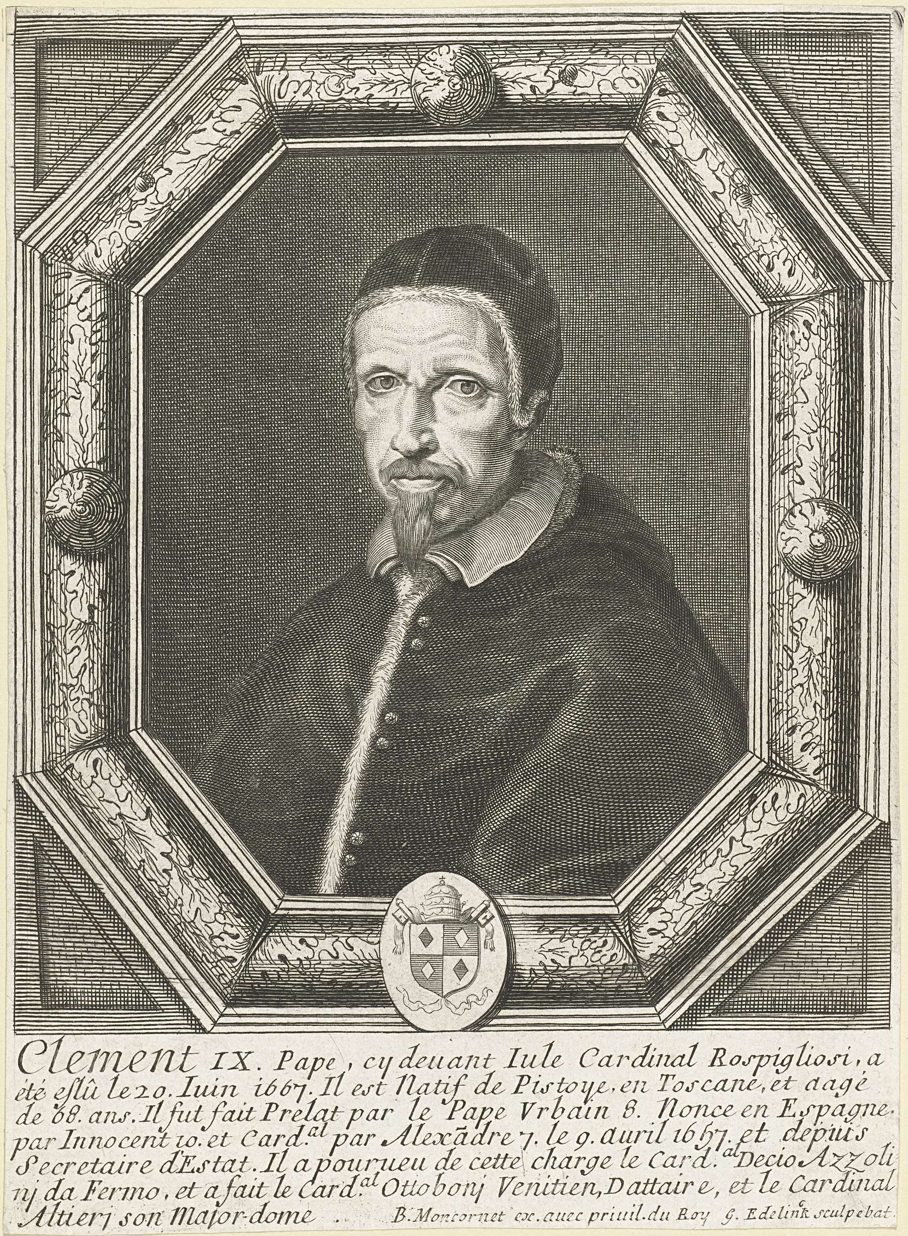 Portrait of Pope Clement IX, Gerard Edelinck, | CanvasPrints.com