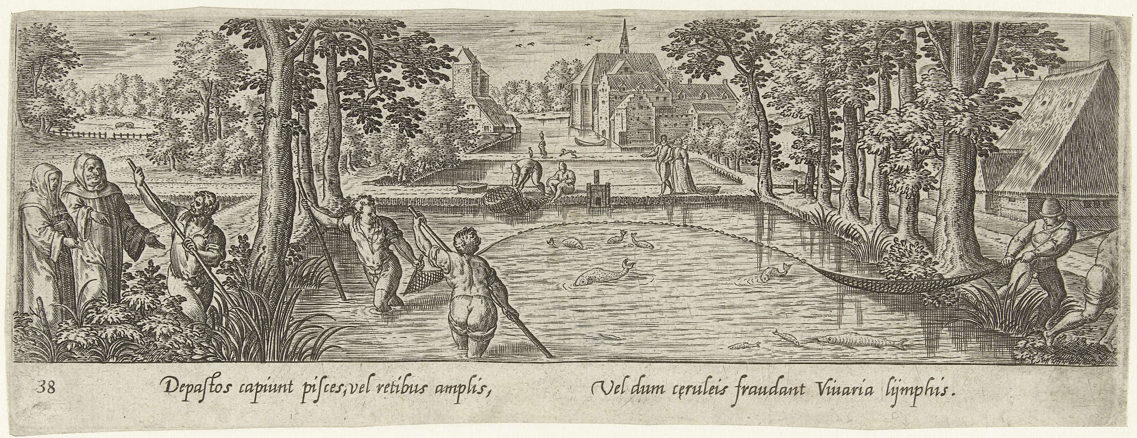 Visvangst met sleepnet, Philips Galle (attribu | CanvasPrints.com