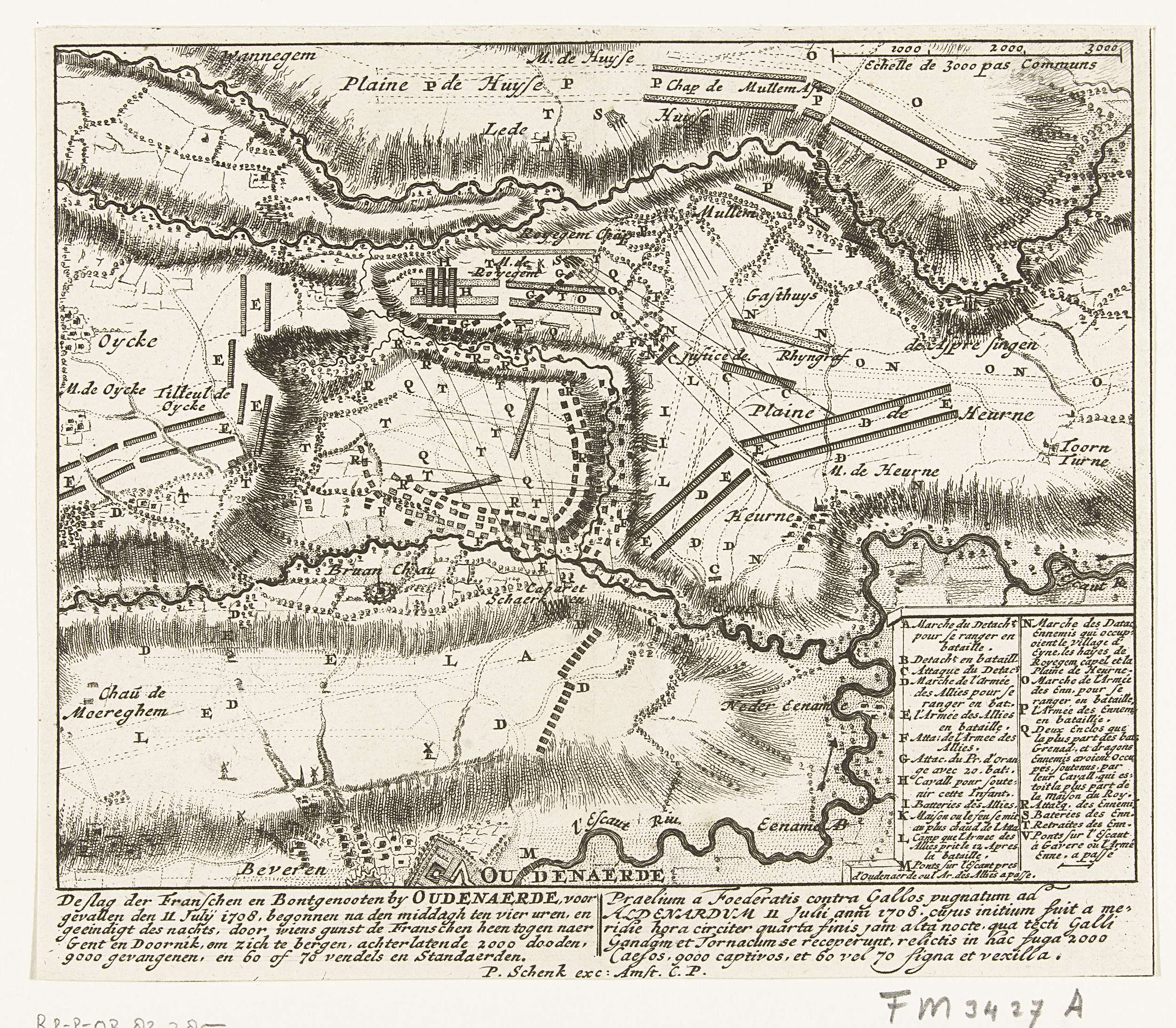 Map of the Battle of Oudenaarde, 1708, Pieter | CanvasPrints.com