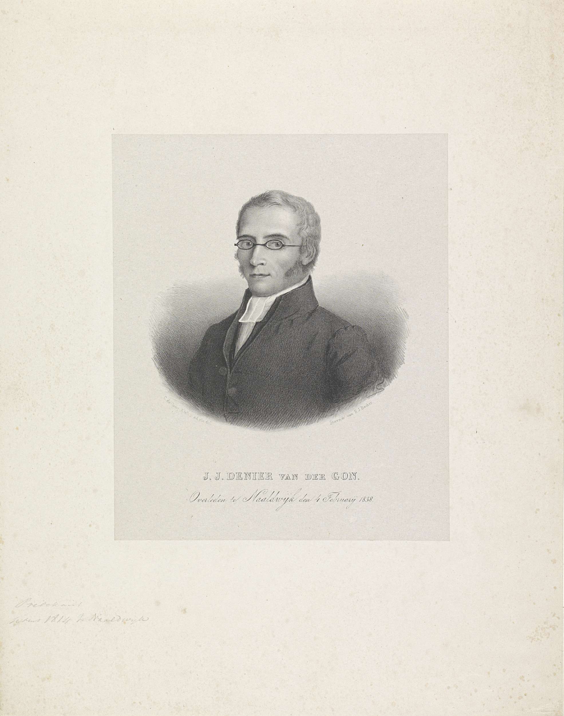 Portrait of preacher Jan Jacob Denier van der | CanvasPrints.com