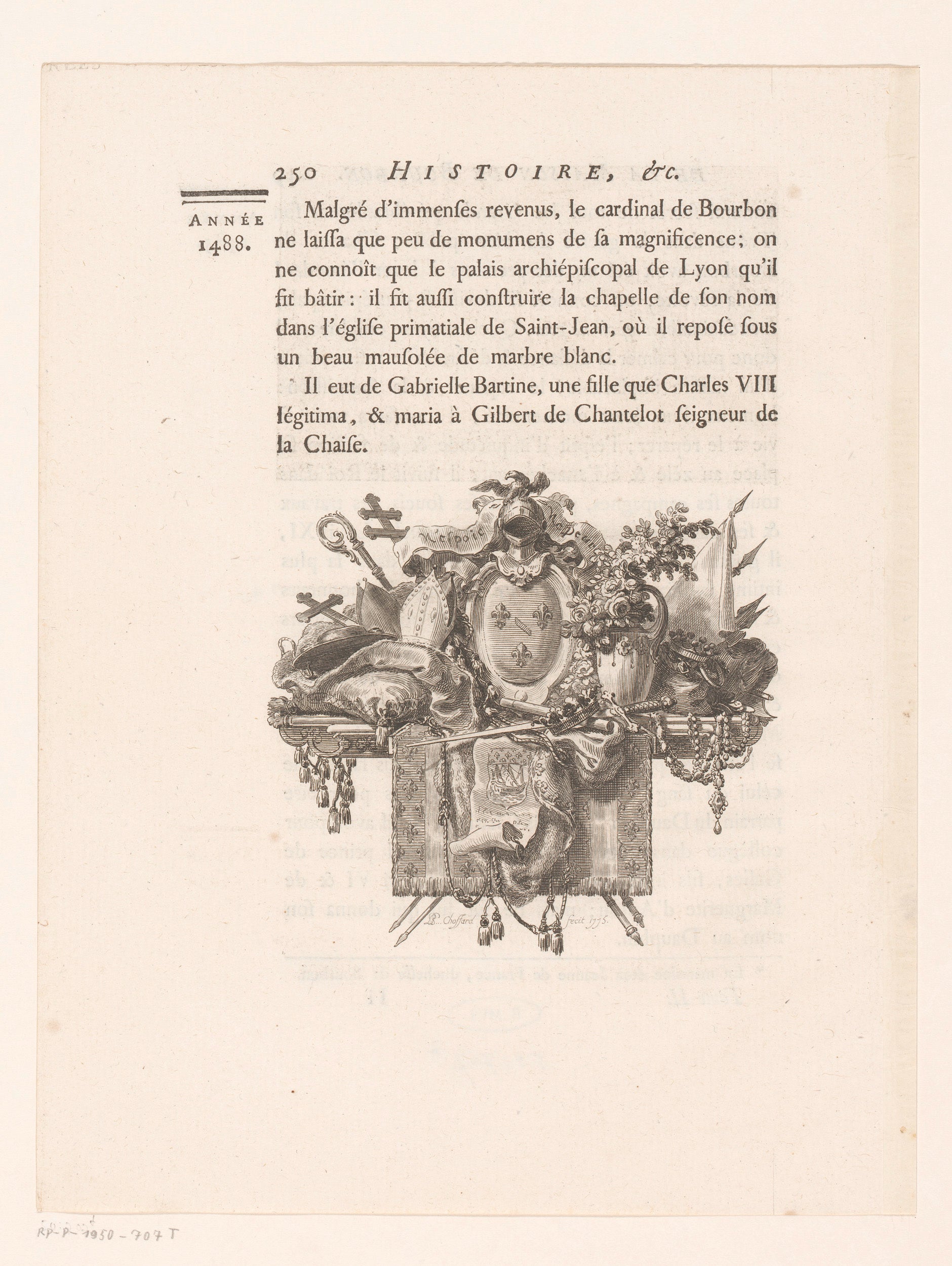 Coat of arms with miter and banderol, Pierre P | CanvasPrints.com