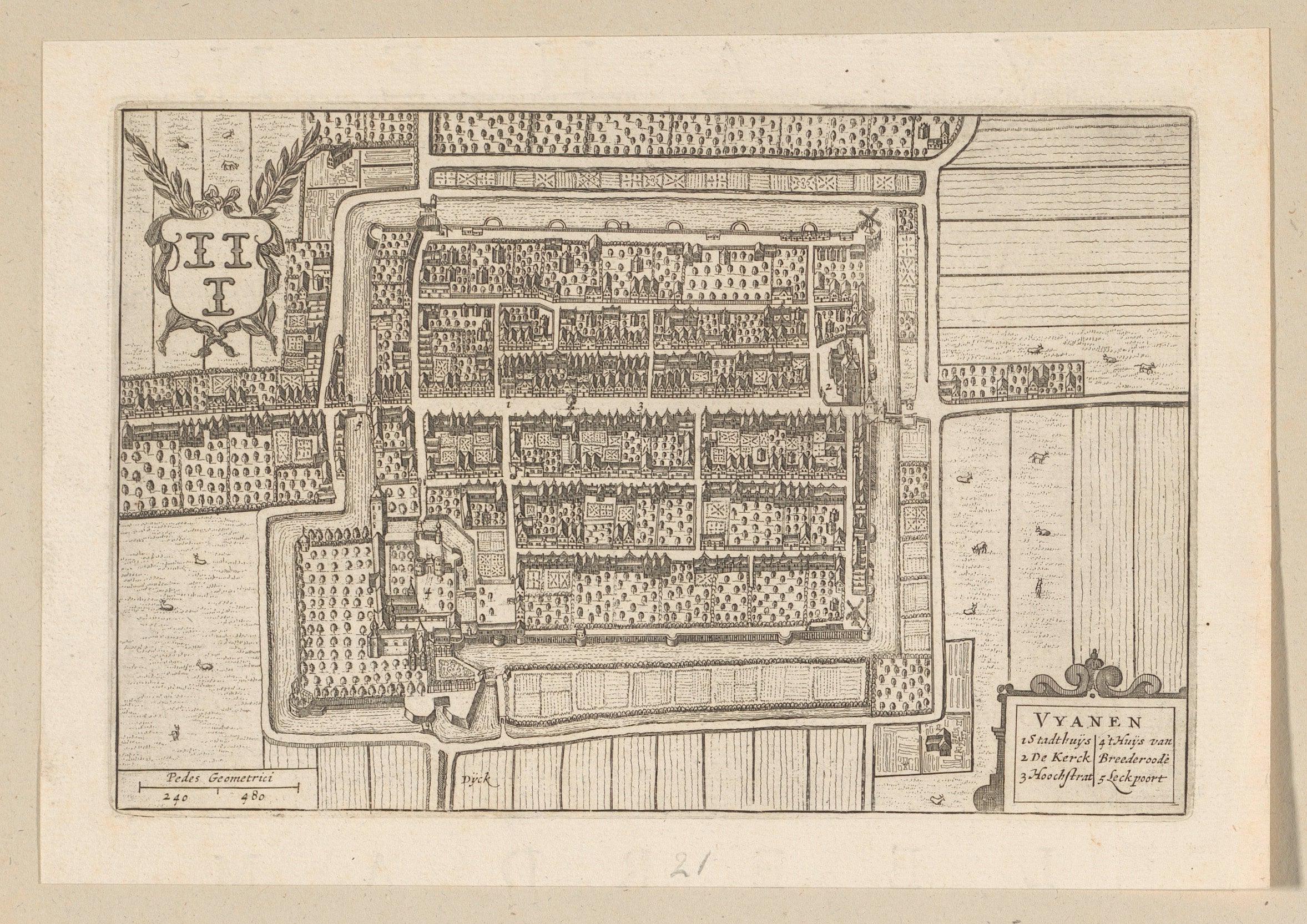 Map of Vianen, anonymous, 1652 | CanvasPrints.com