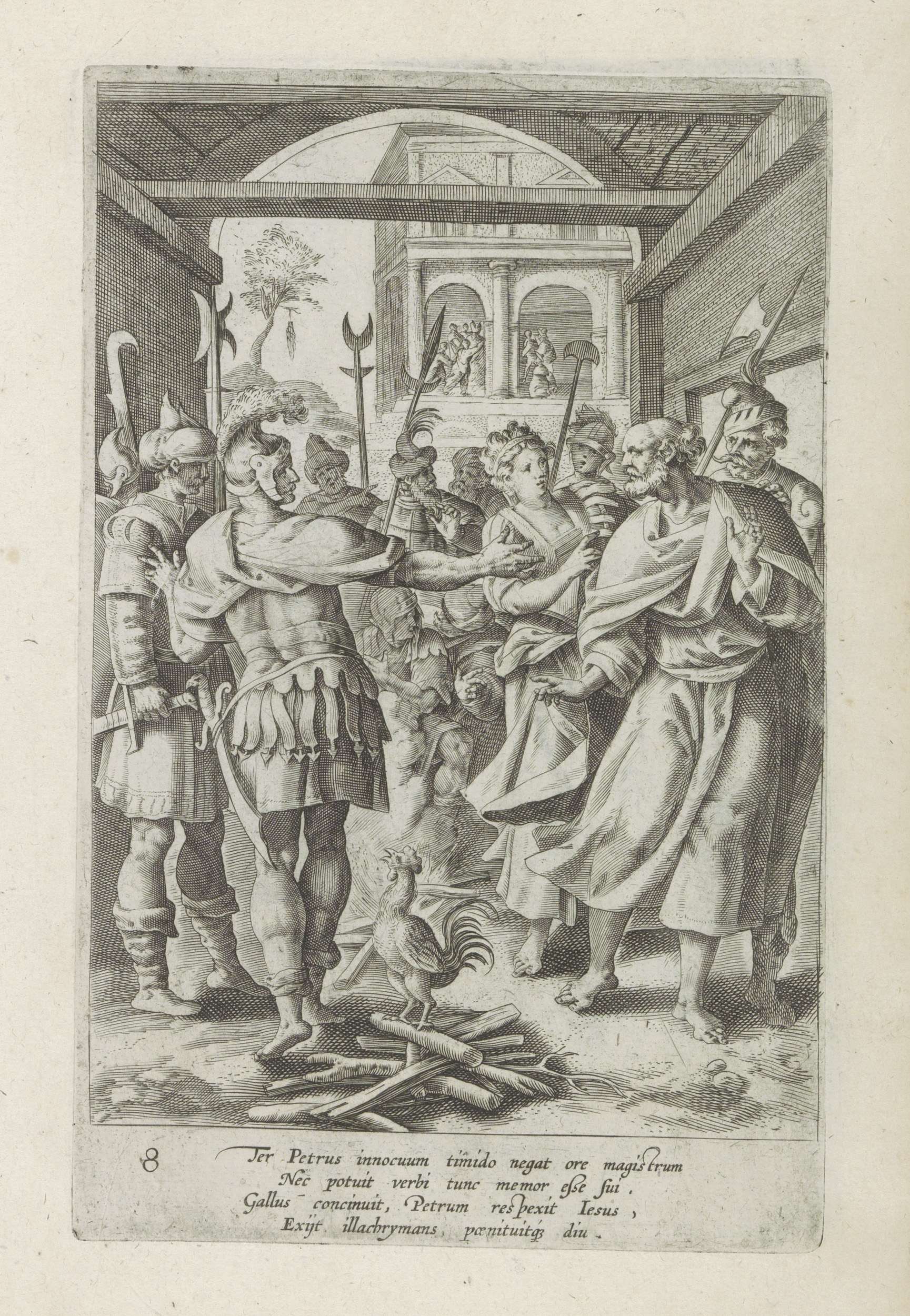 Denial of Peter, Antonie Wierix (II), 1585 | CanvasPrints.com